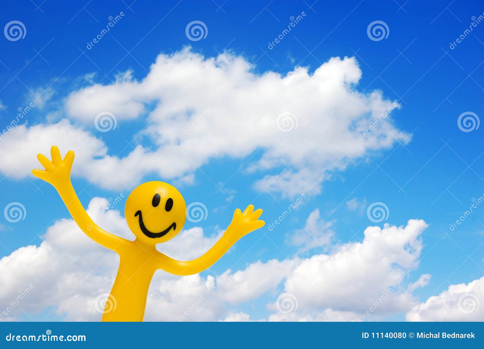 A happy face and blue sky stock photo. Image of message - 11140080