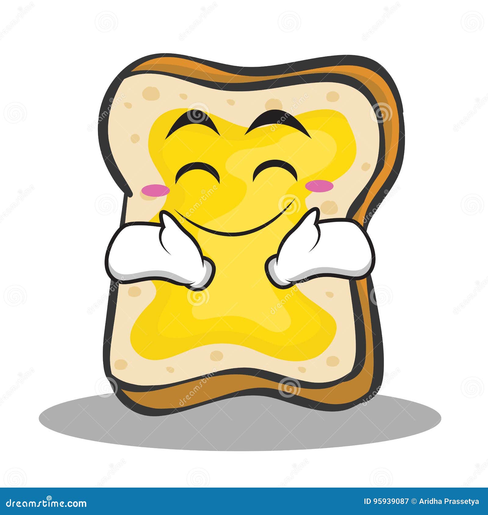 Happy Face Bread Character Cartoon Stock Vector - Illustration of ...