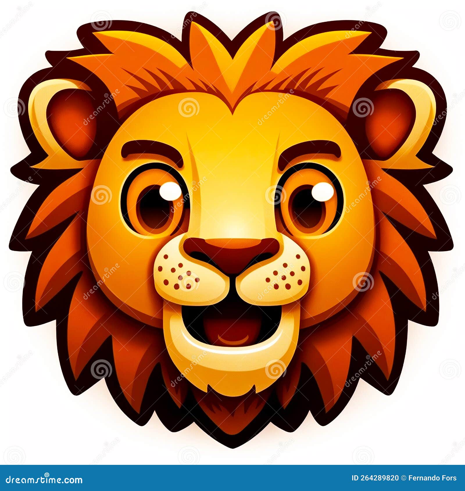 Happy Face 3d Lion Emoji Stock Illustration Illustration Of Engine 264289820