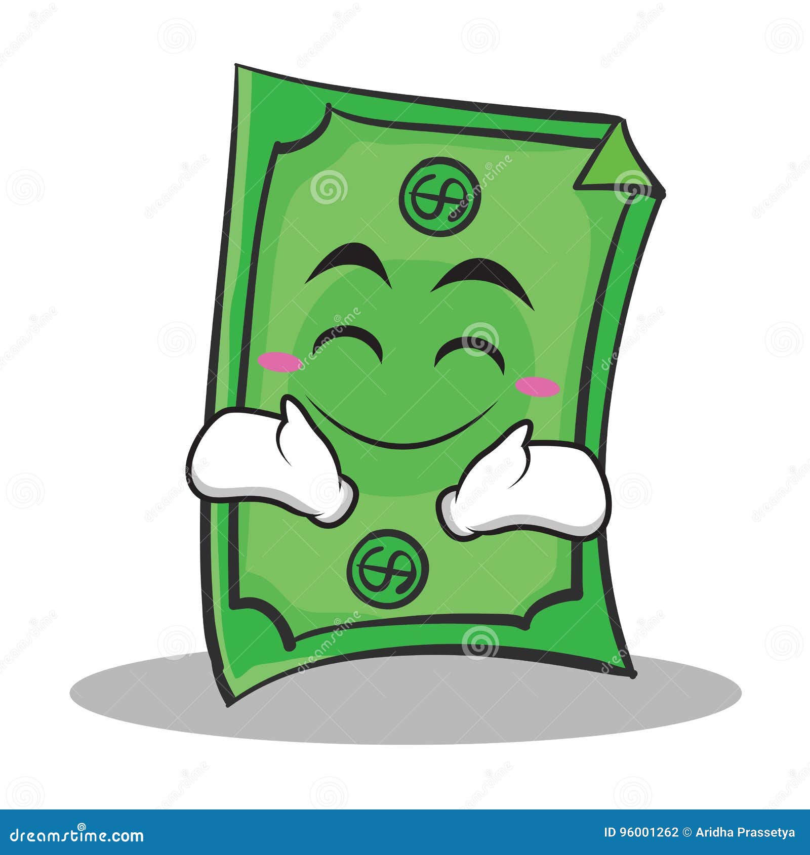 Happy Face Dollar Character Cartoon Style Stock Vector - Illustration ...