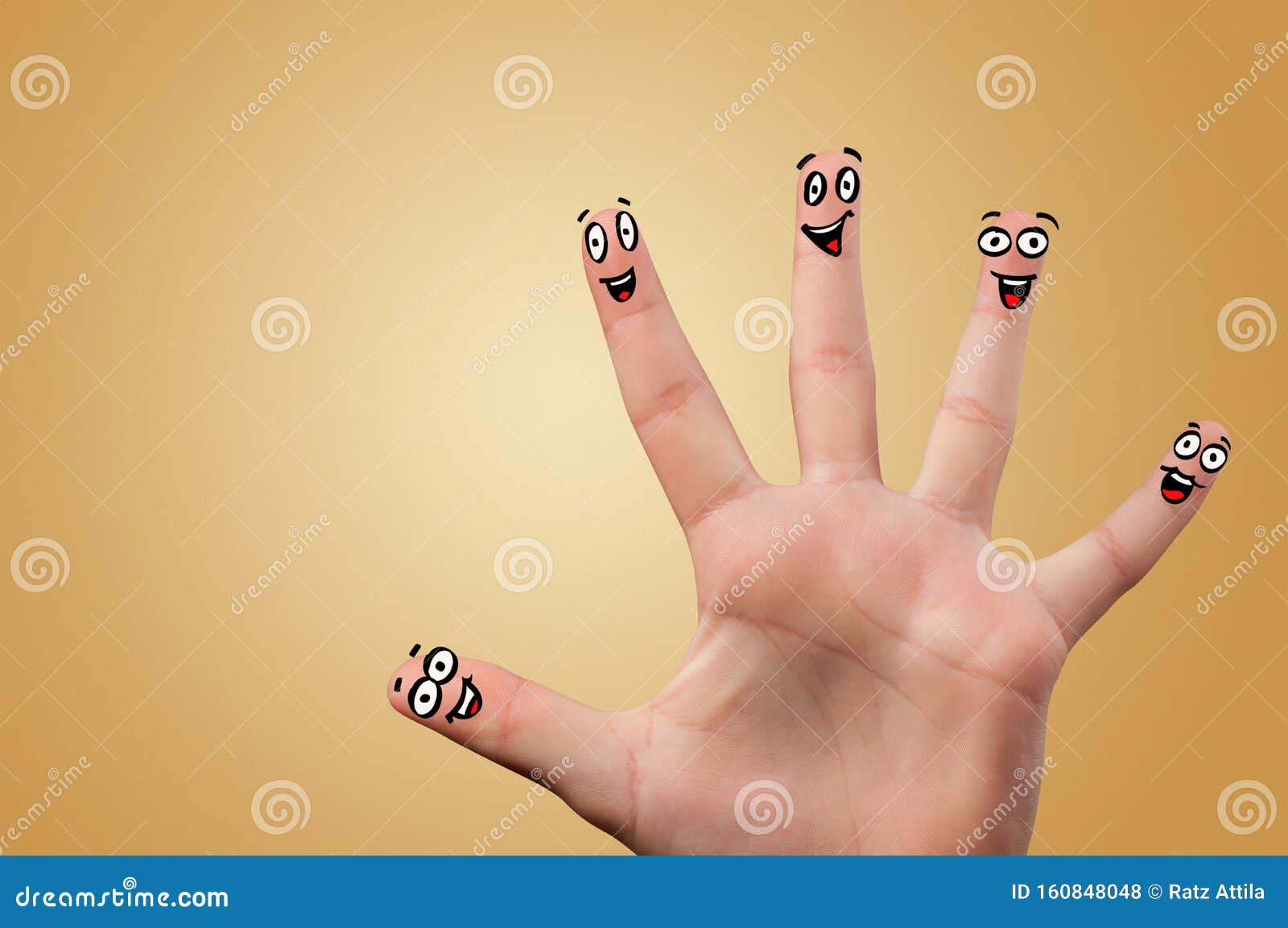 Smiling fingers together stock photo. Image of drawing - 160848048