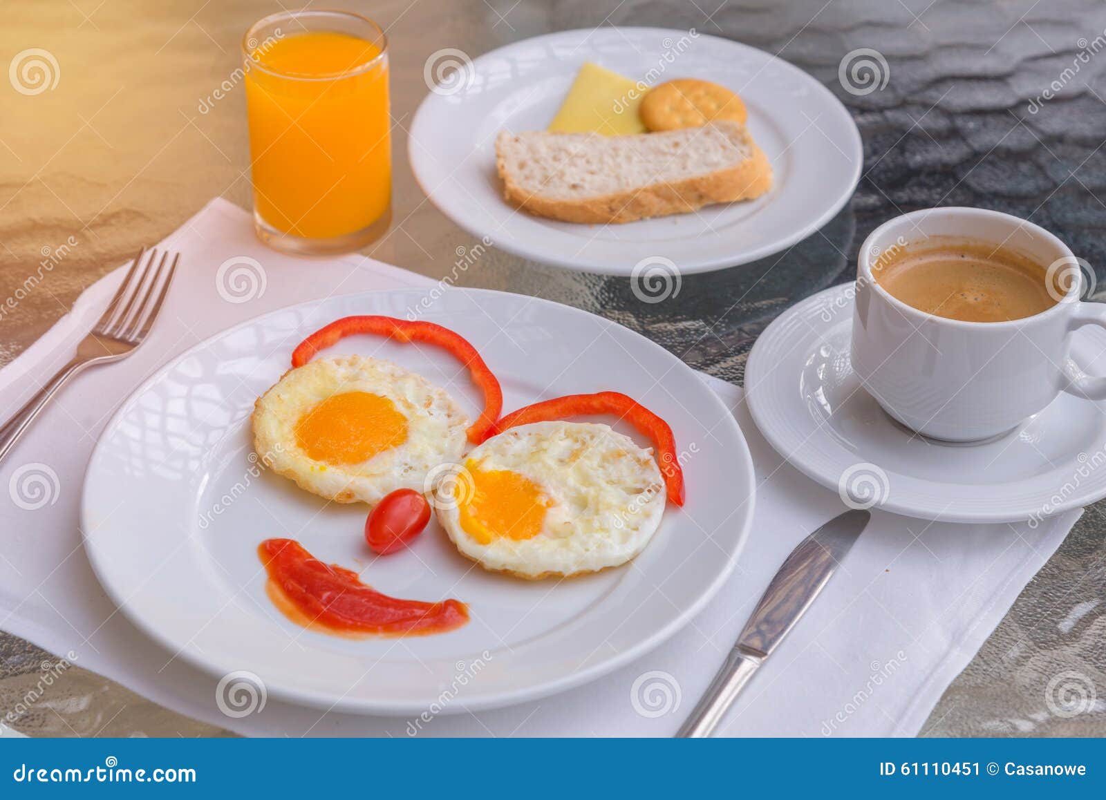 Happy Face Frying Eggs for Breakfast Stock Image - Image of diet ...