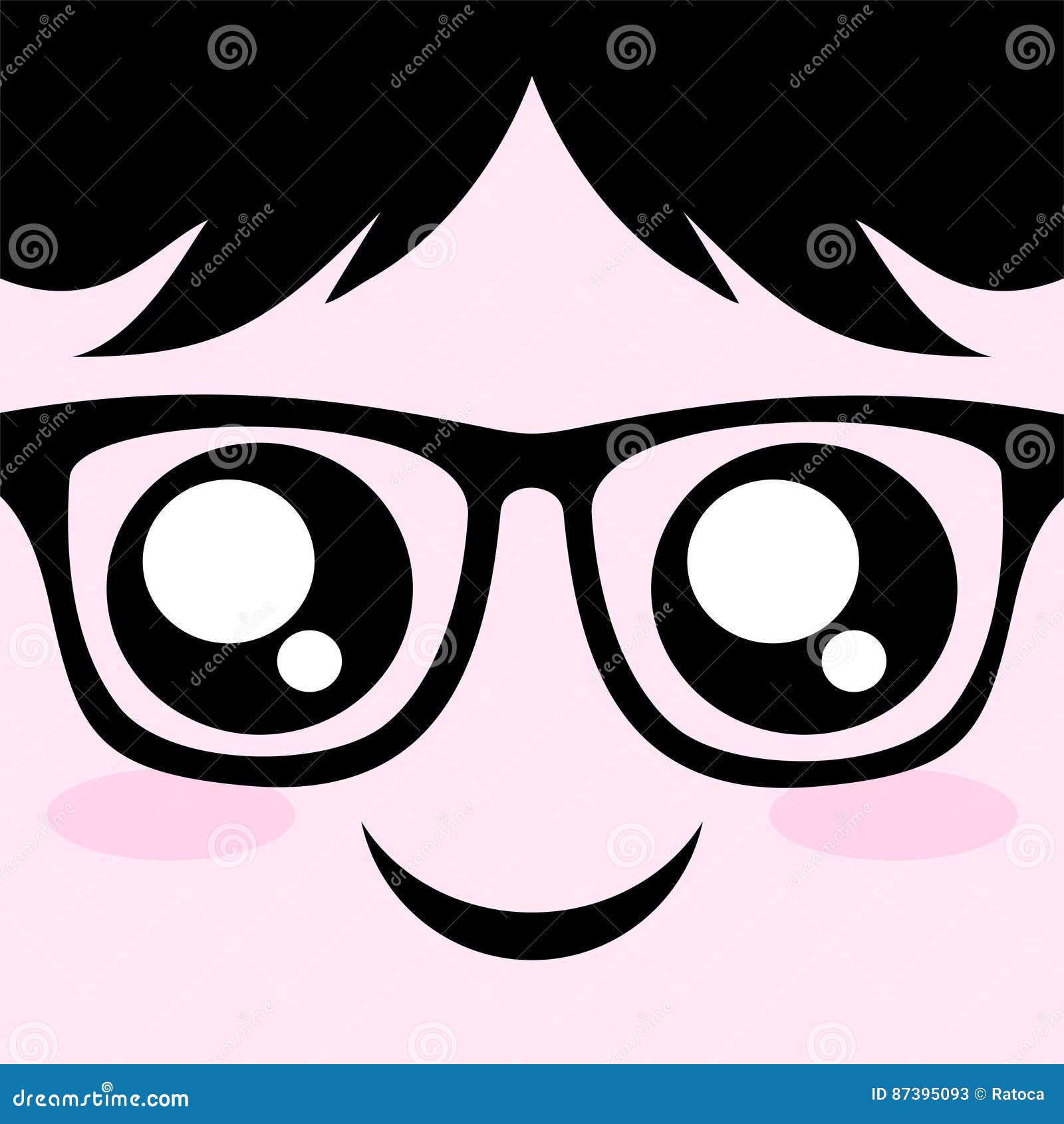 Happy face with glasses stock vector. Illustration of smile - 87395093
