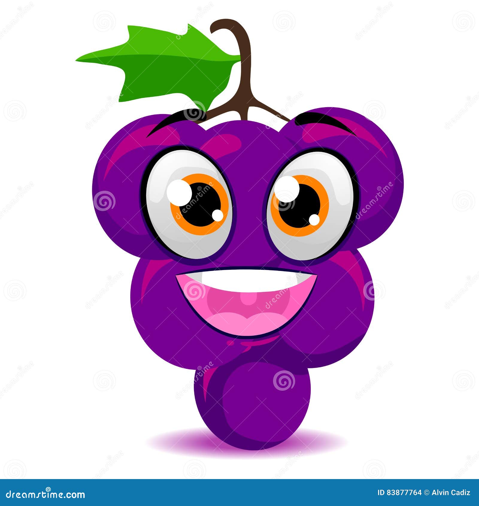 Happy Face Grape Mascot stock vector. Illustration of icon - 83877764