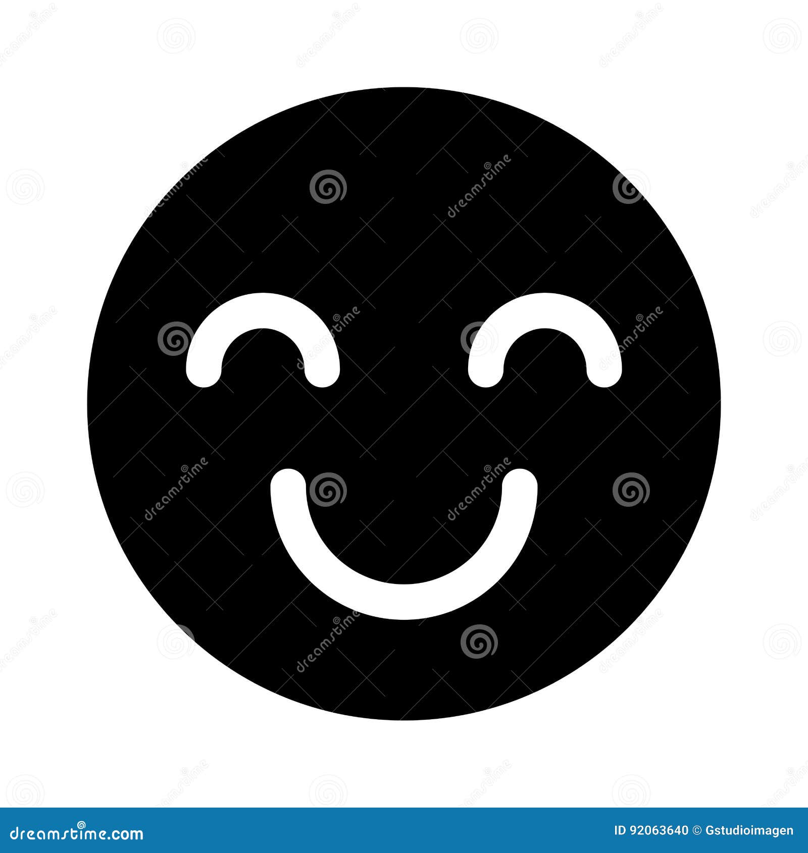 Happy face isolated icon stock vector. Illustration of happy - 92063640