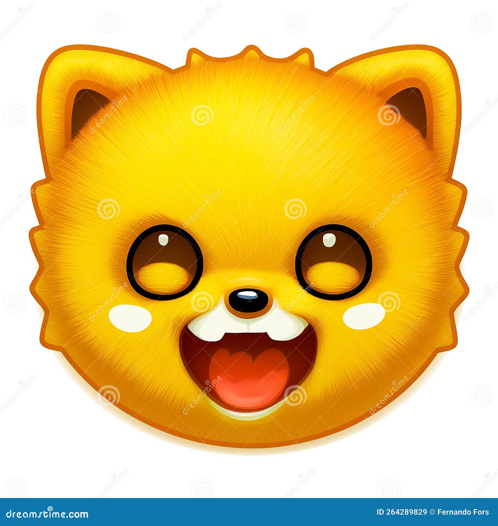 Happy Face 3d Lion Emoji Stock Illustration Illustration Of Smile 264289829
