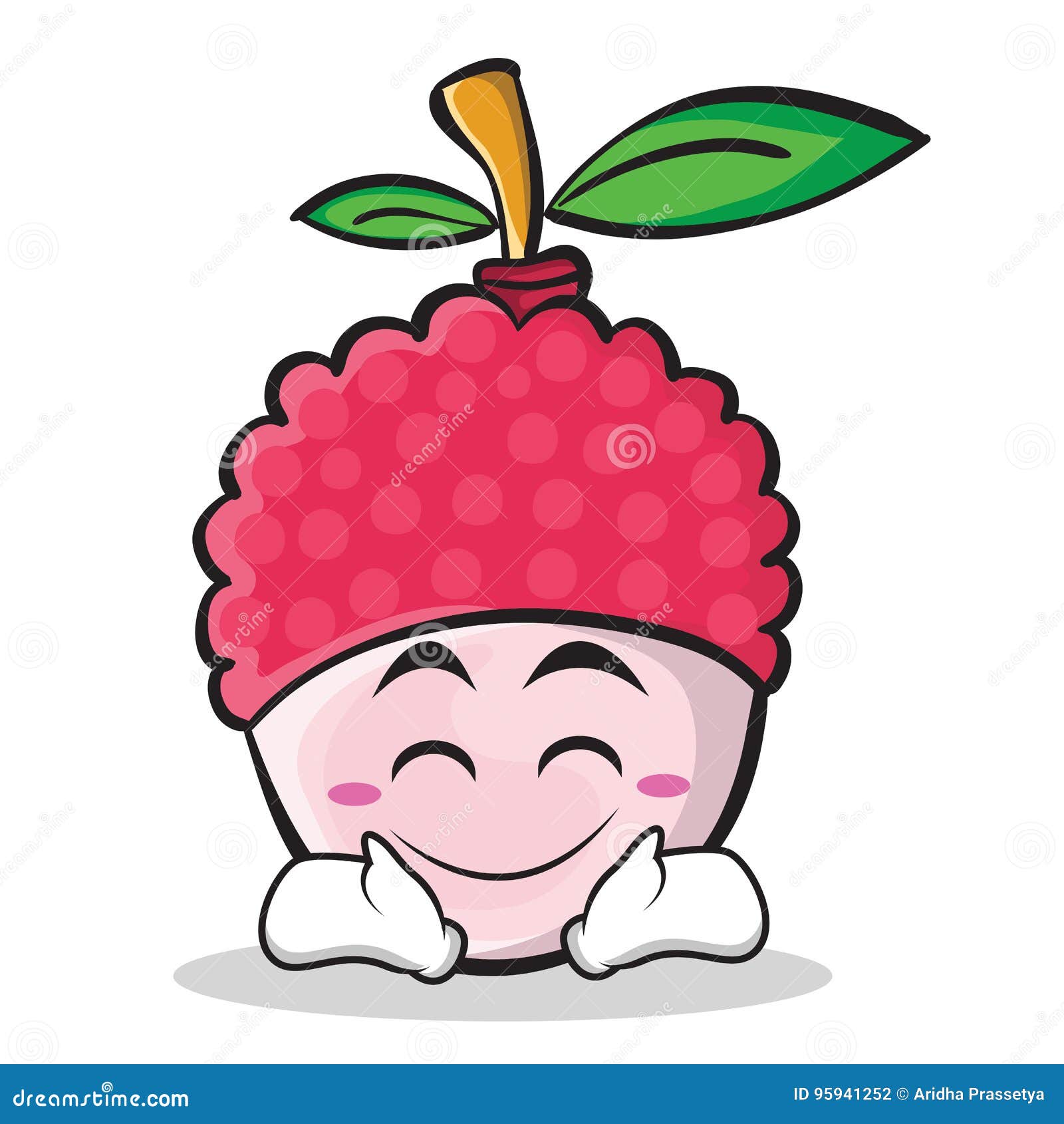 Lychee Character With Arms And Legs On A White Background. Smiles And ...