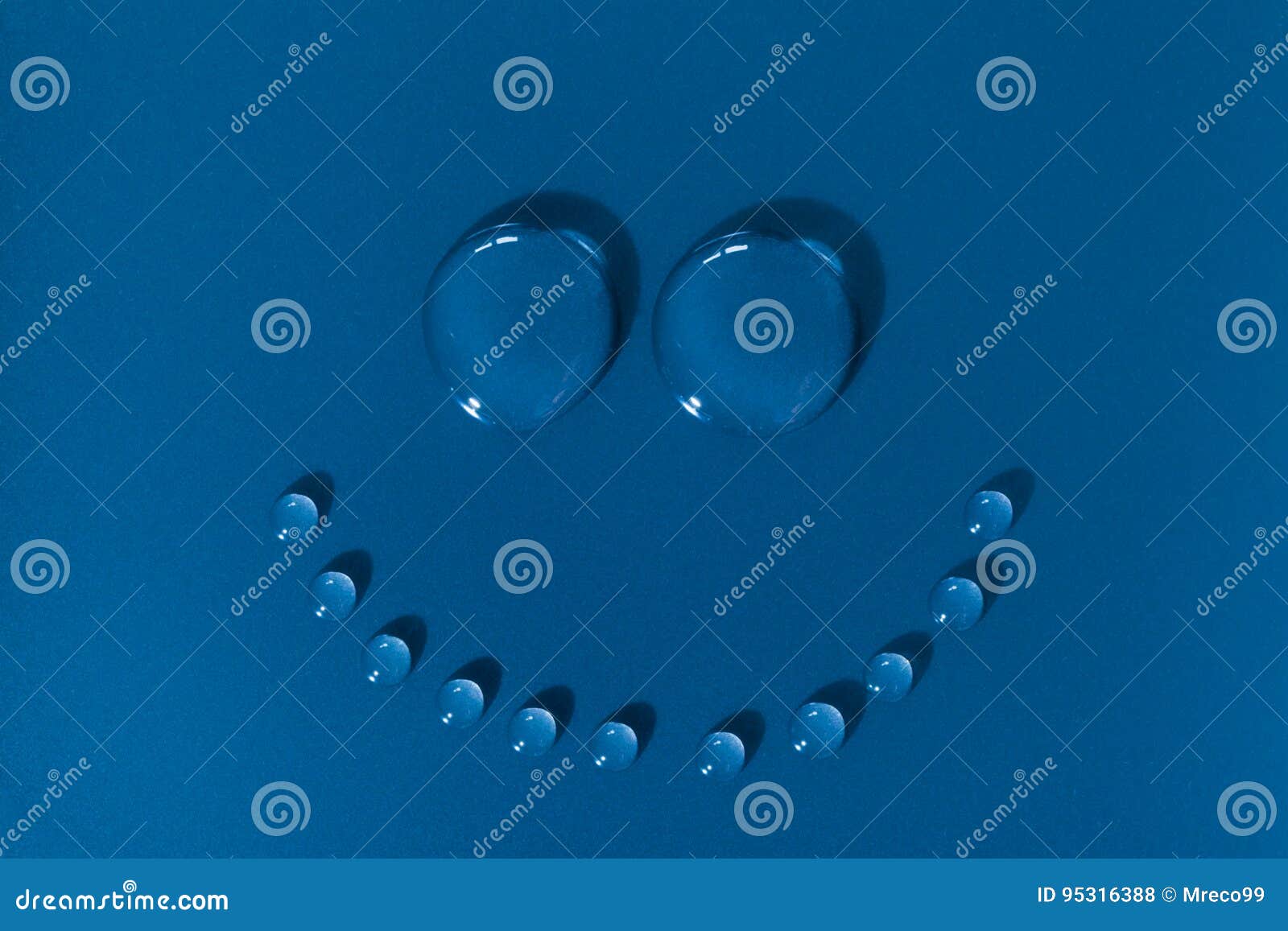 Happy Face Made of Water Drops Stock Photo - Image of expression, large ...