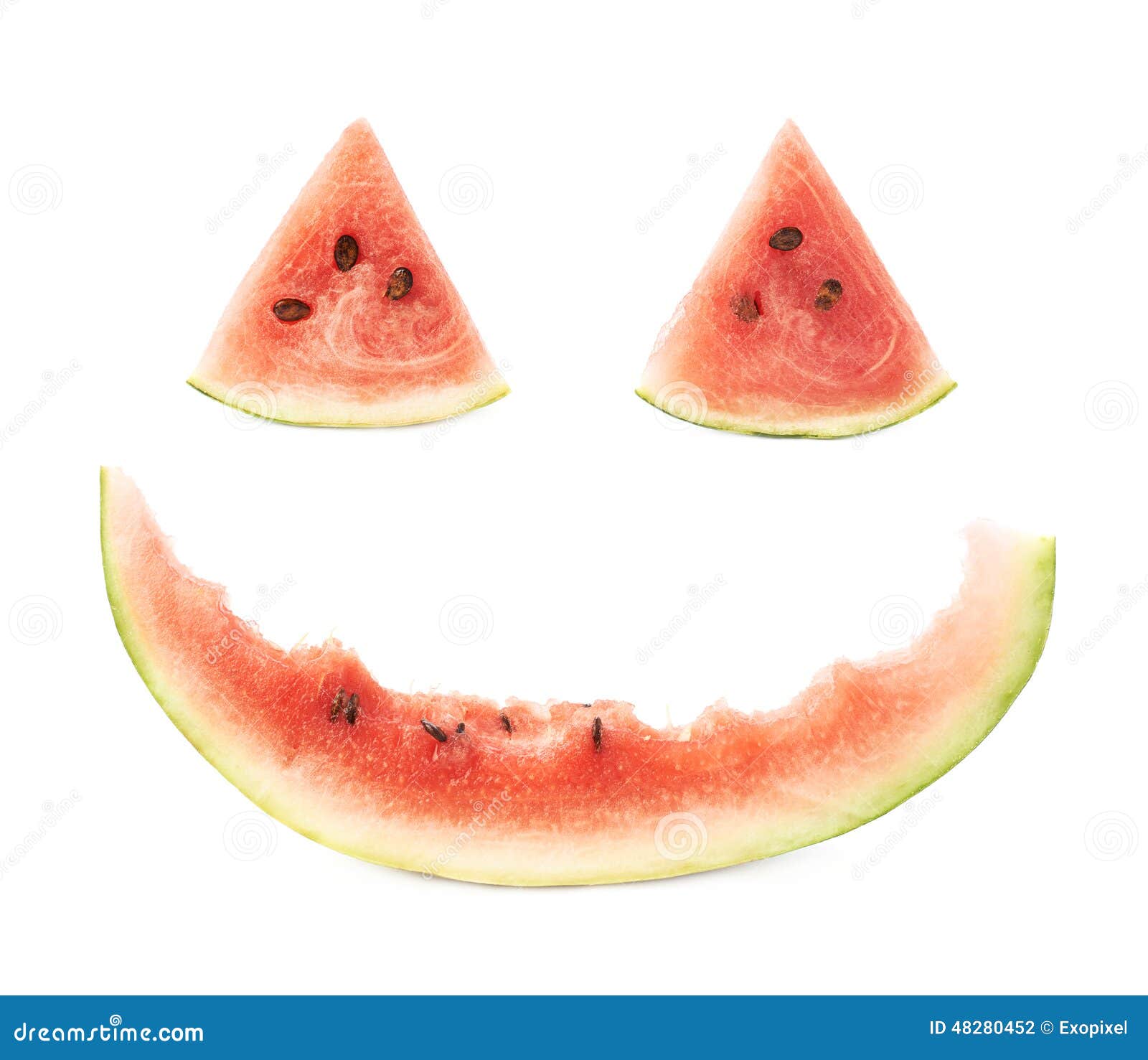 Happy Face Made of Watermelon Slices Stock Photo - Image of emotion ...