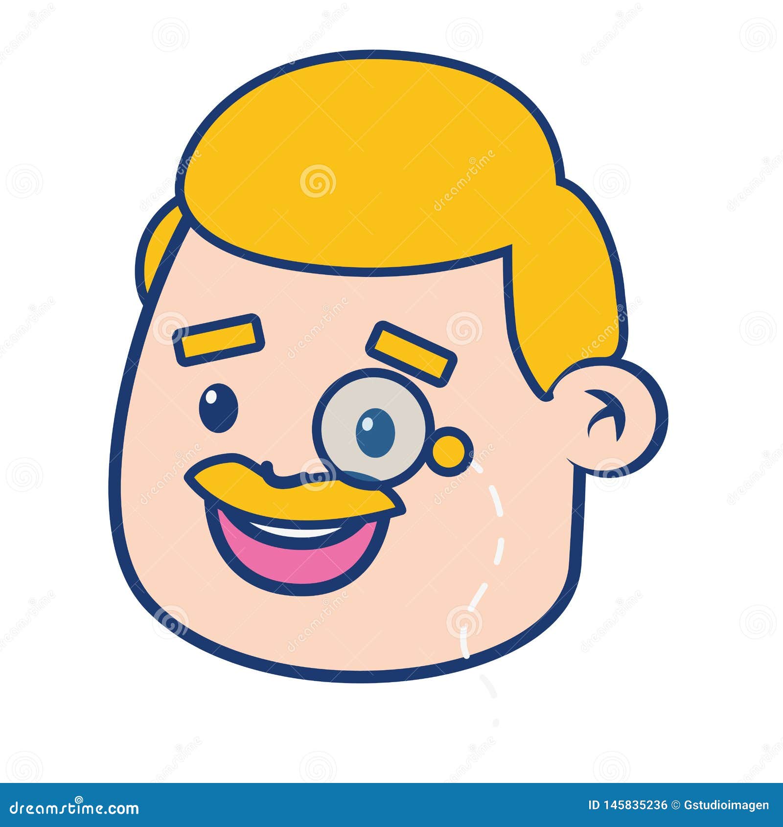 Happy face man stock illustration. Illustration of adult - 145835236