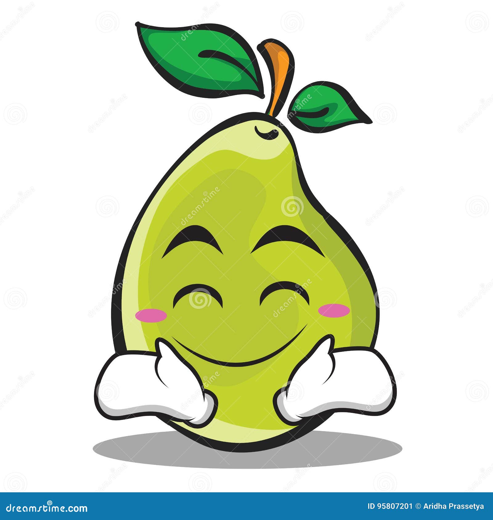 Happy Face Pear Character Cartoon Stock Vector - Illustration of ...