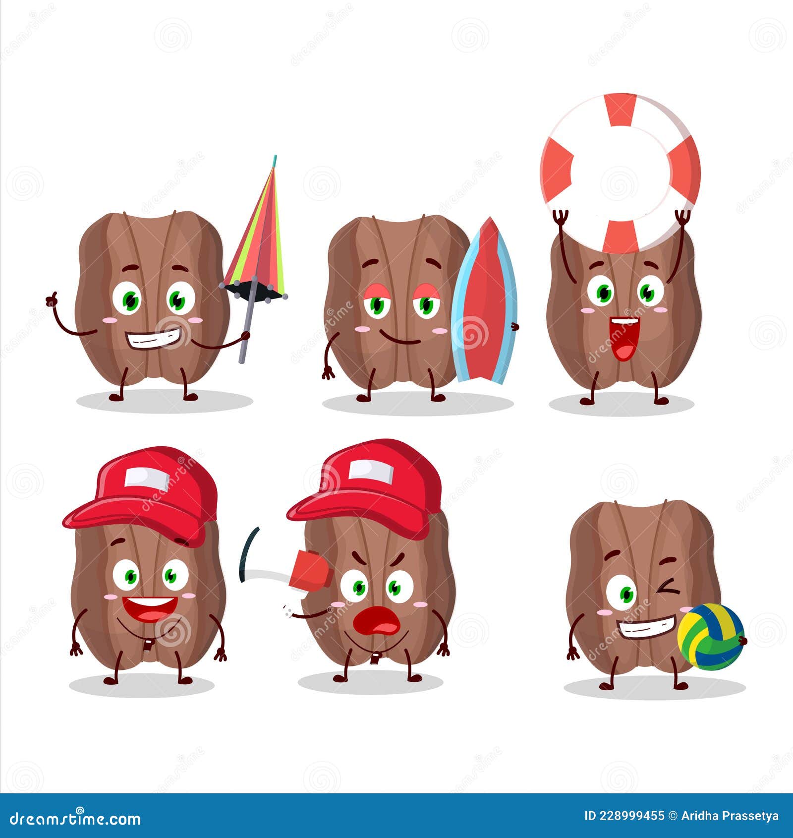 Pecans Cartoon Character With Love Cute Emoticon Vector Illustration ...