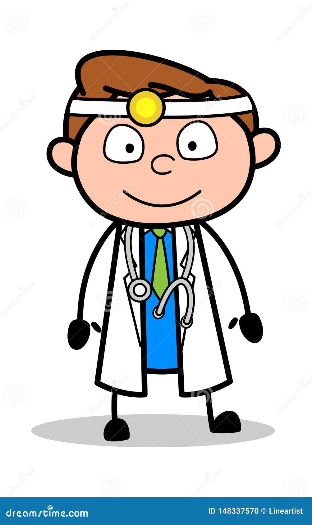Happy Face - Professional Cartoon Doctor Vector Illustration Stock ...