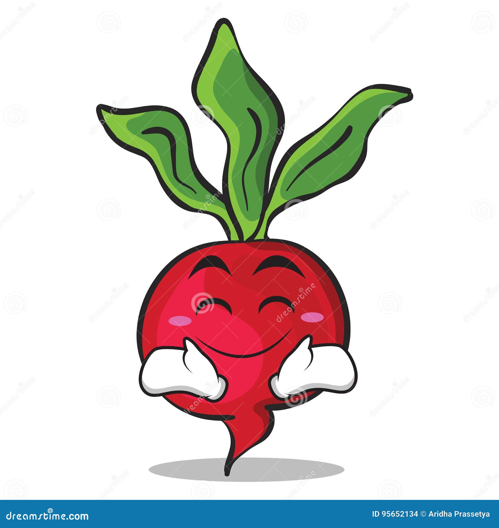 Happy Face Radish Character Cartoon Collection Stock Vector ...