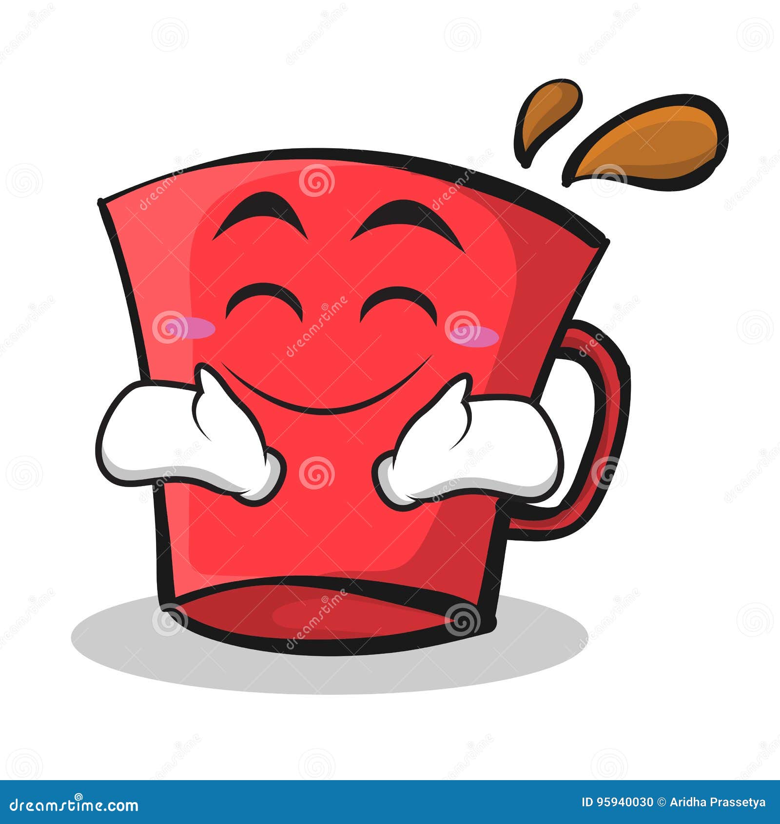 Happy Face Red Glass Character Cartoon Stock Vector - Illustration of ...