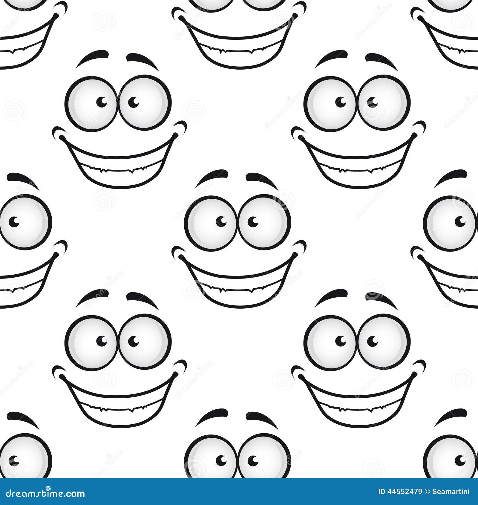 Happy Face Seamless Pattern Stock Vector - Illustration of color, funny ...