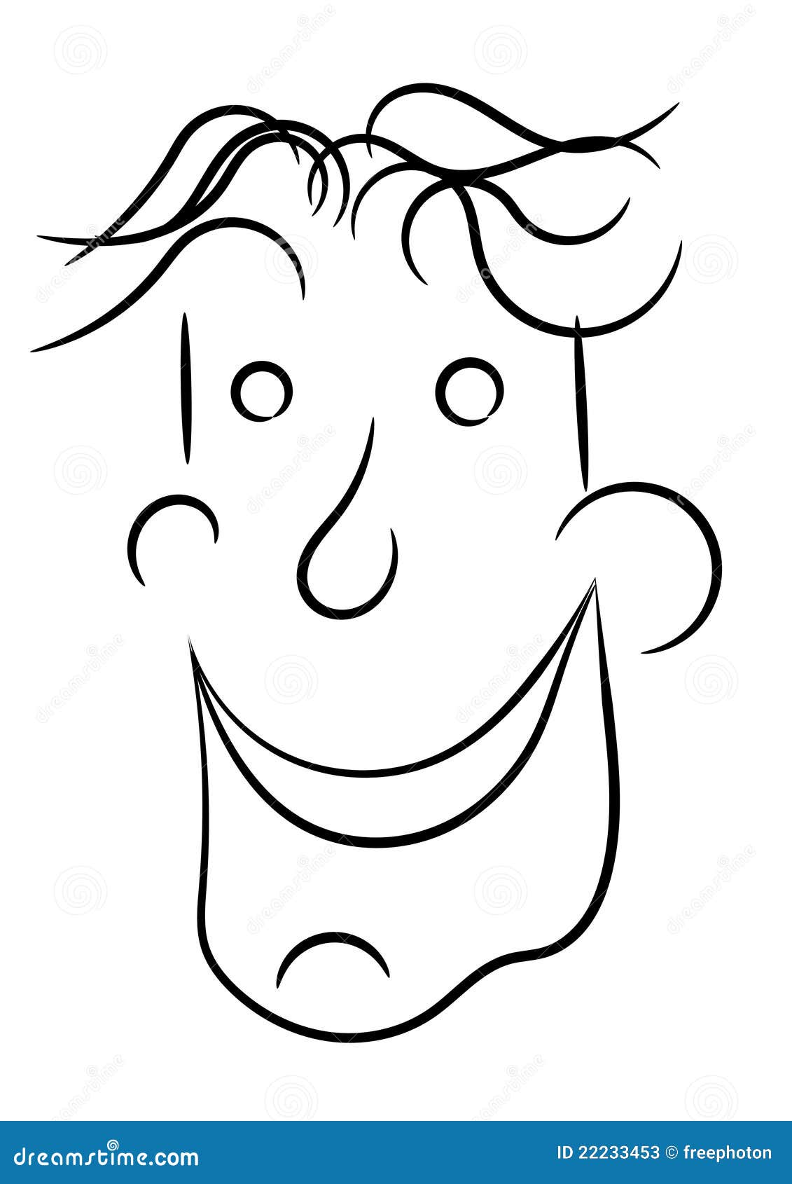 Happy face - simple lines stock vector. Illustration of round - 22233453