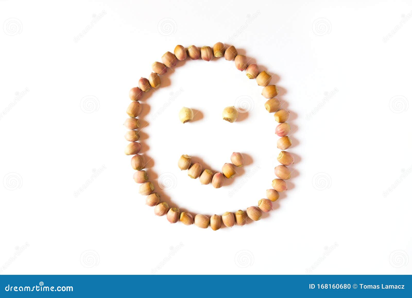 Happy Face with Smile Created of Nuts Stock Photo - Image of healthy ...