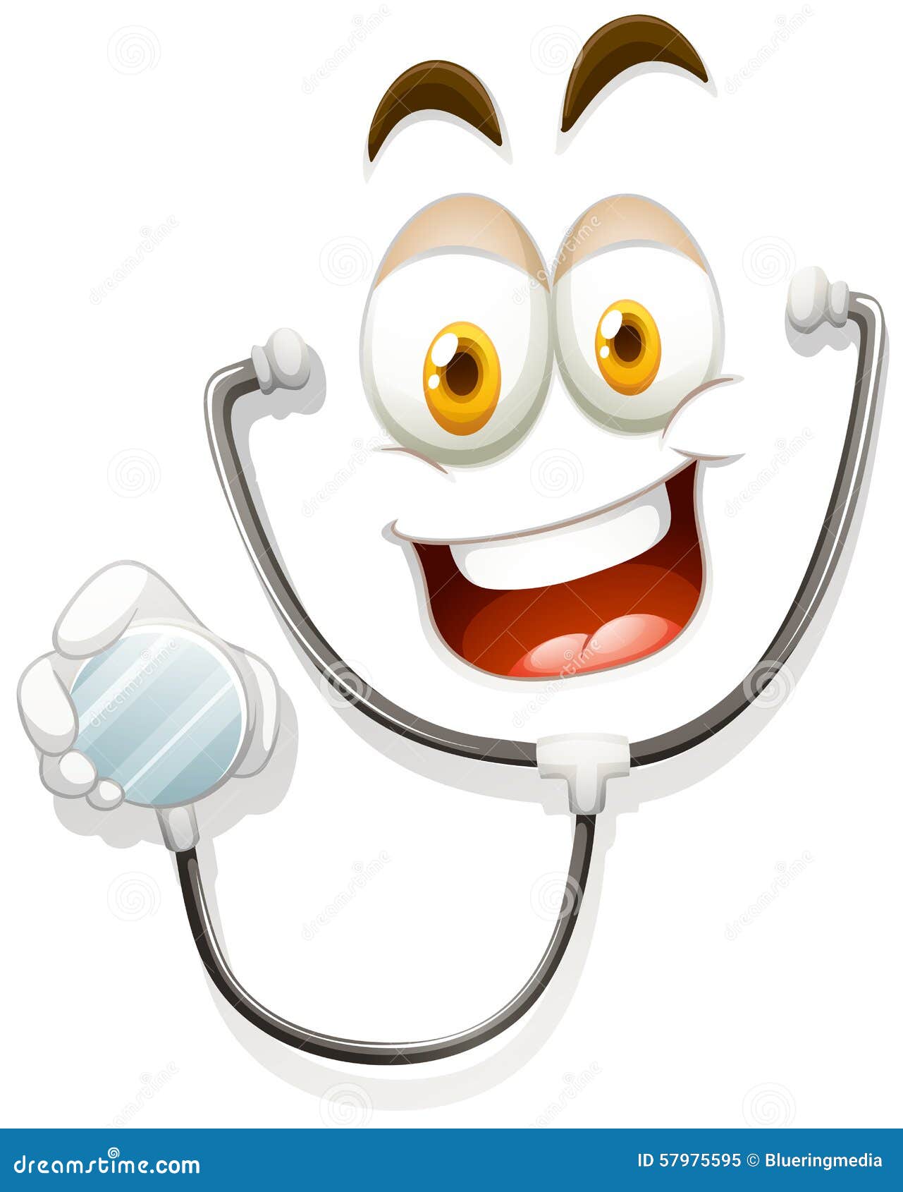 Happy Face with Stethoscope Stock Vector - Illustration of graphic ...