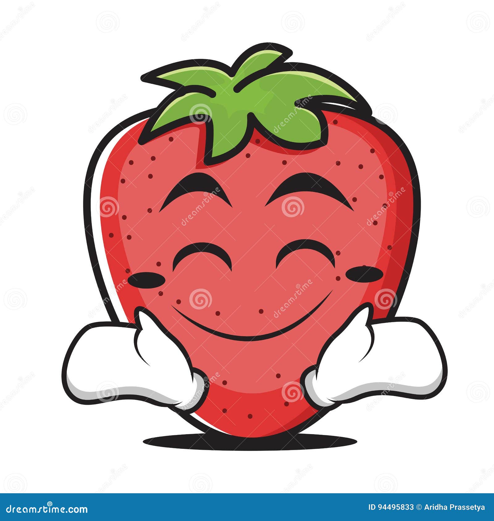 Happy Face Strawberry Character Cartoon Stock Vector - Illustration of ...