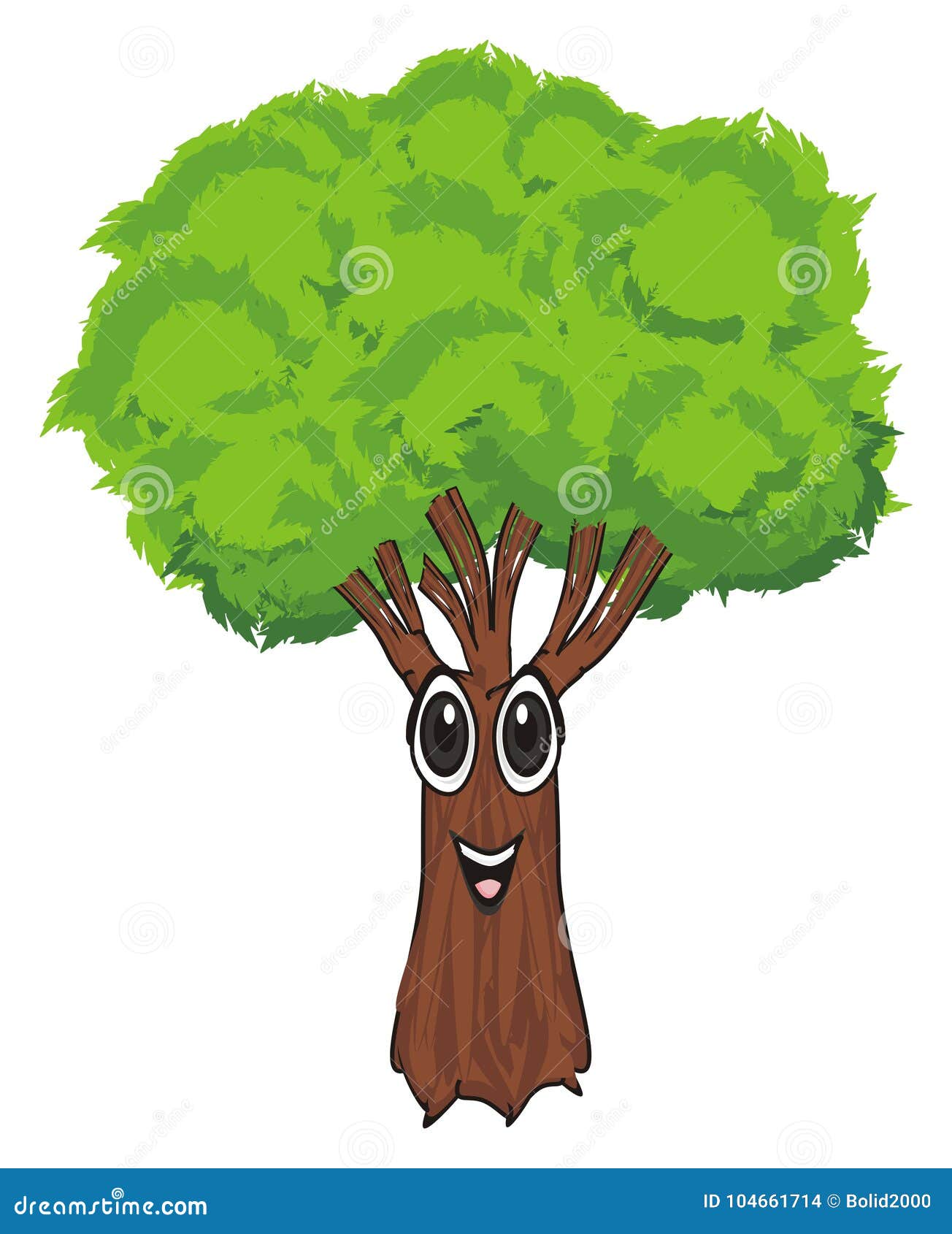 Happy face of tree stock illustration. Illustration of smile - 104661714