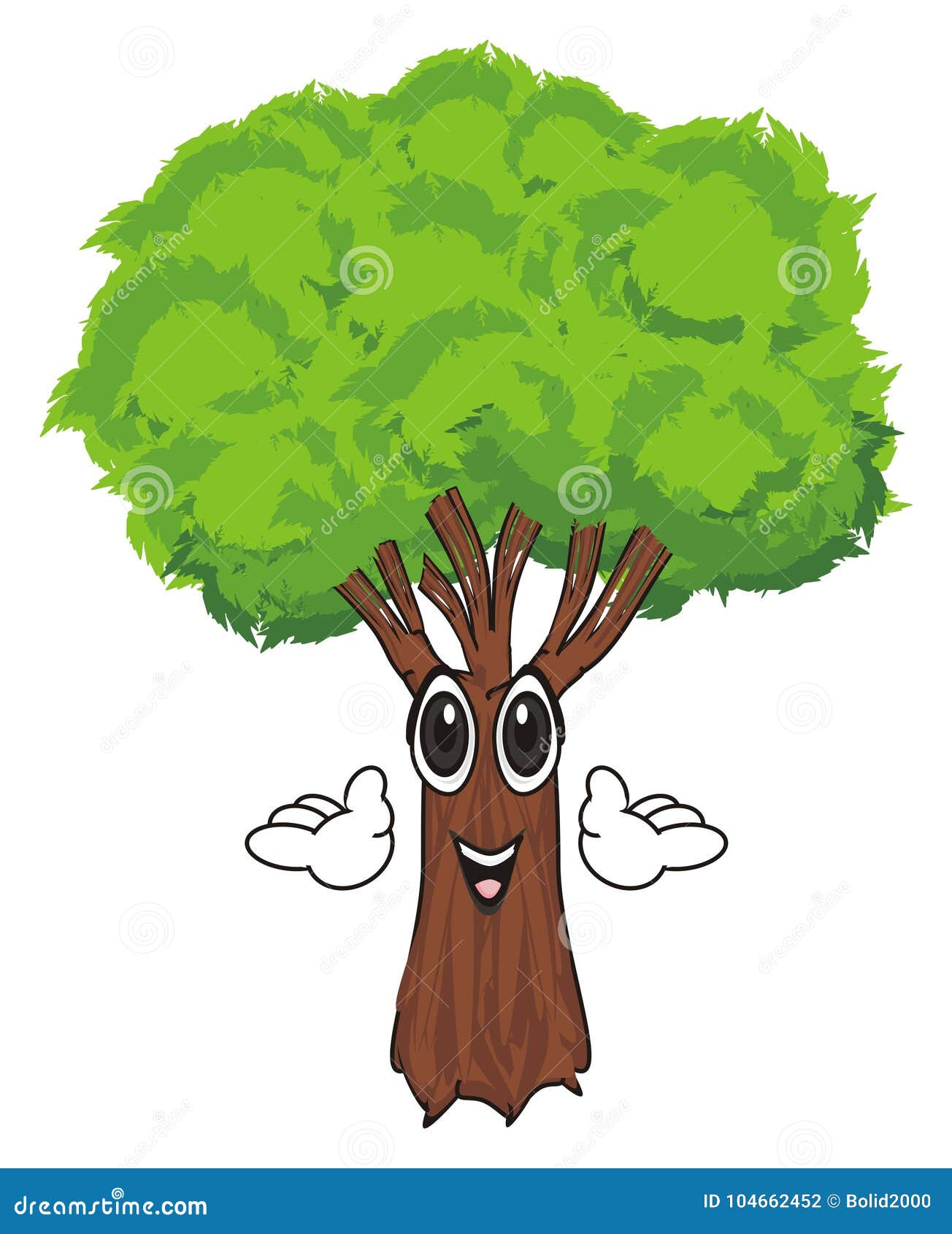 Happy face of tree stand stock illustration. Illustration of funny ...