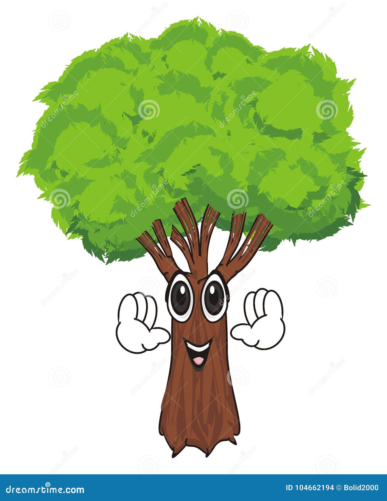 Face of tree with hands stock illustration. Illustration of summer ...