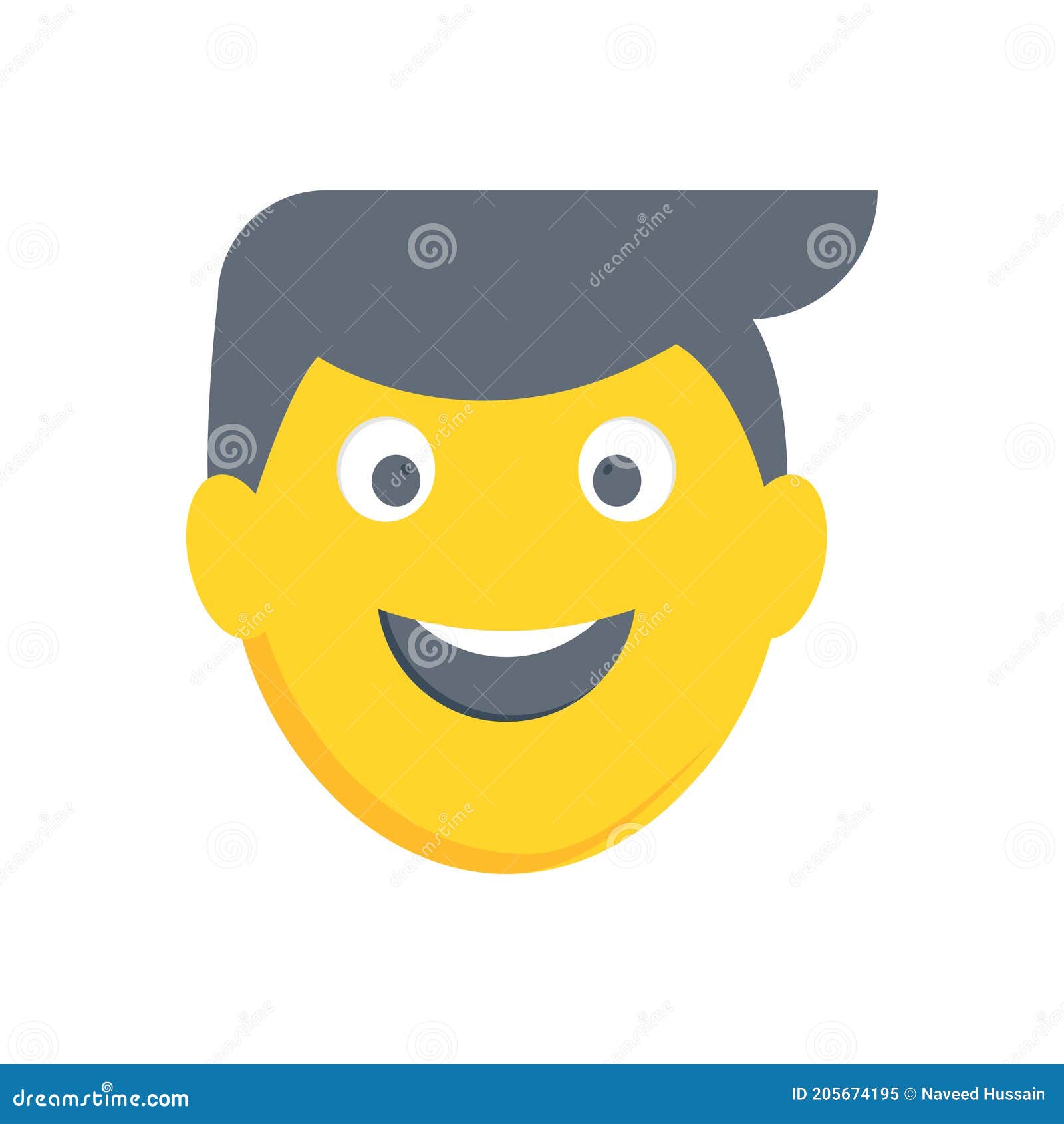 Happy Face Vector Flat Colour Icon Stock Vector - Illustration of ...
