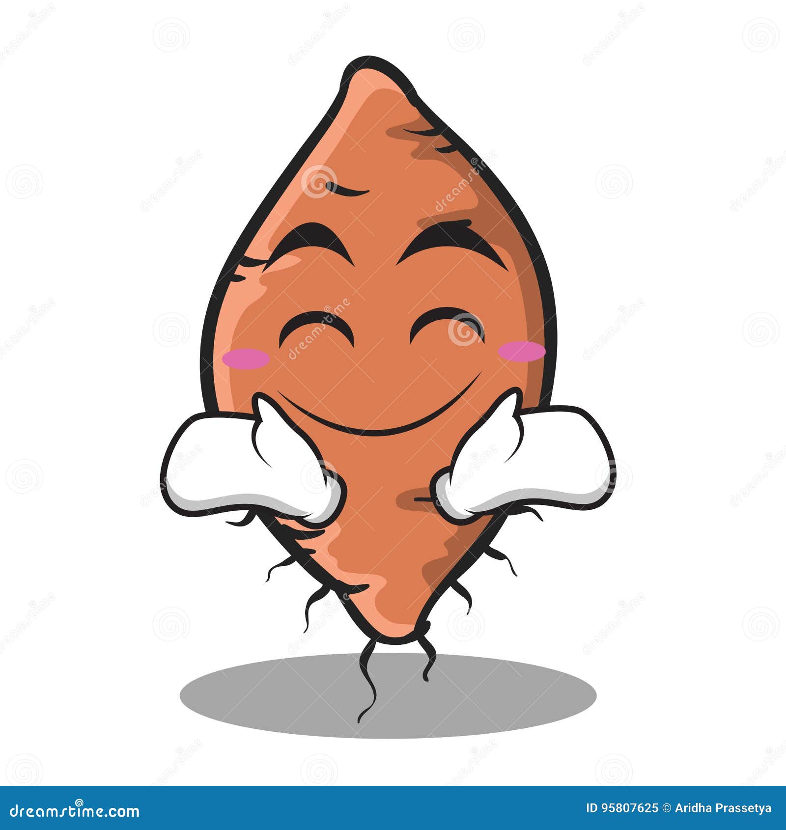 Happy Face Yam Character Cartoon Style Stock Vector - Illustration of ...