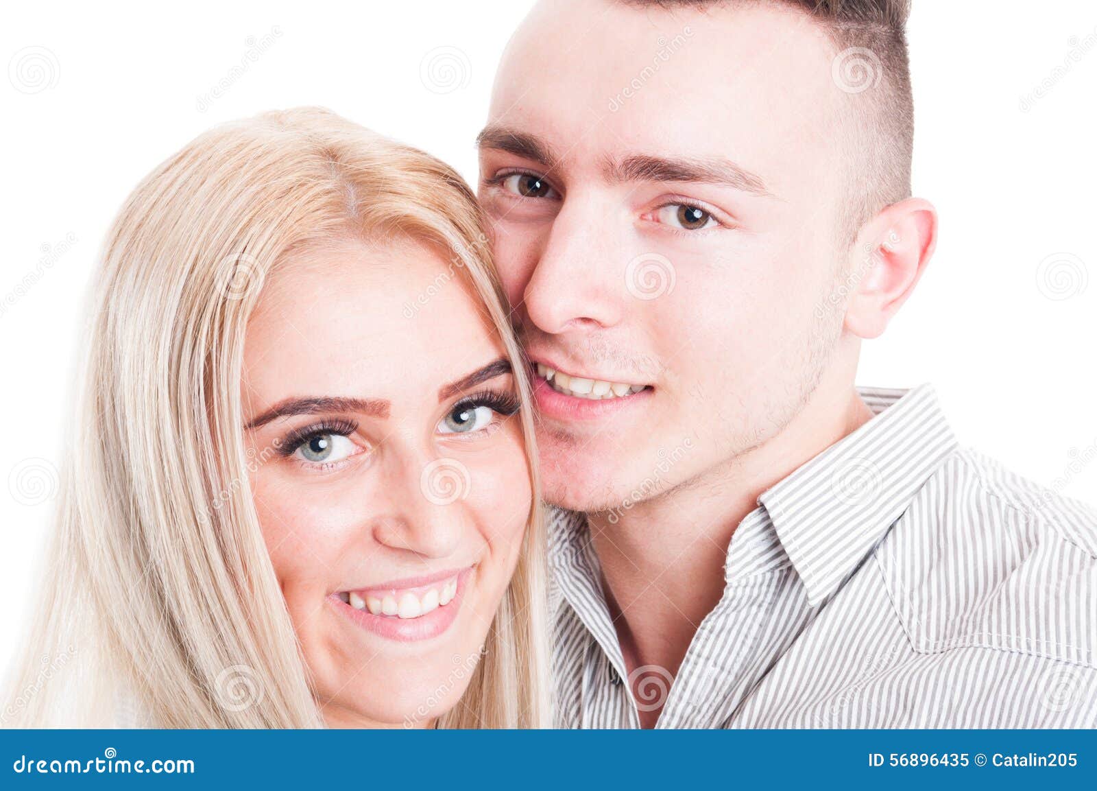 Happy Faces of a Smiling Couple Stock Image - Image of inlove, charming ...