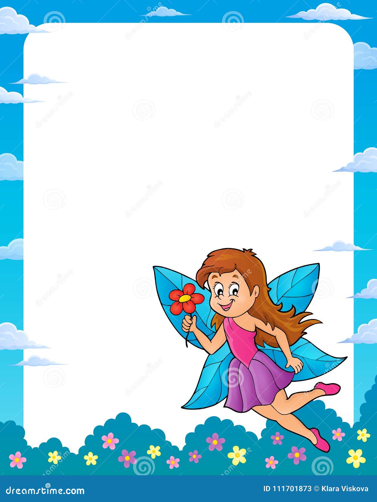 Happy fairy theme frame 1 stock vector. Illustration of fairy - 111701873