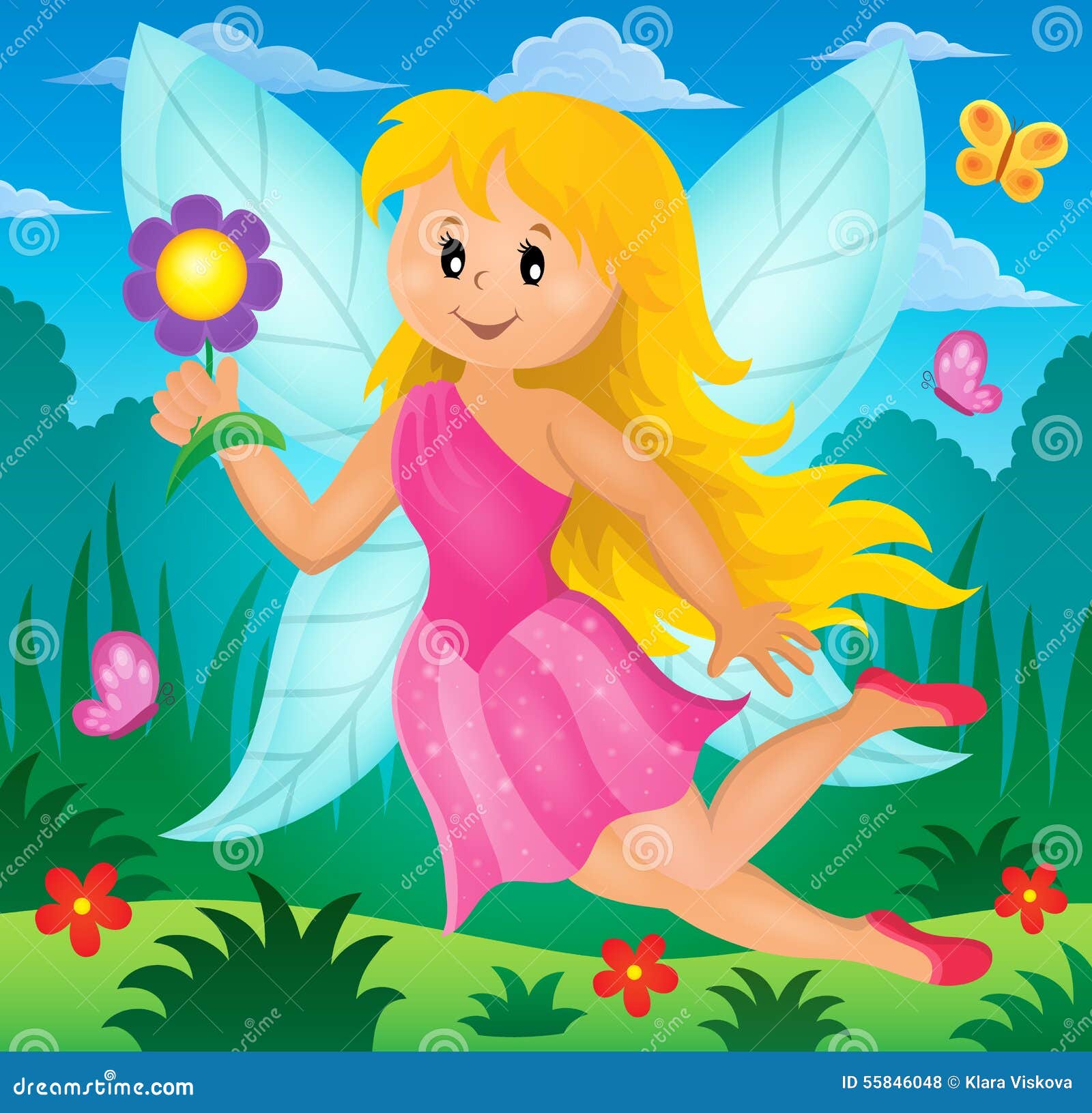 Happy fairy theme image 2 stock vector. Illustration of dress - 55846048