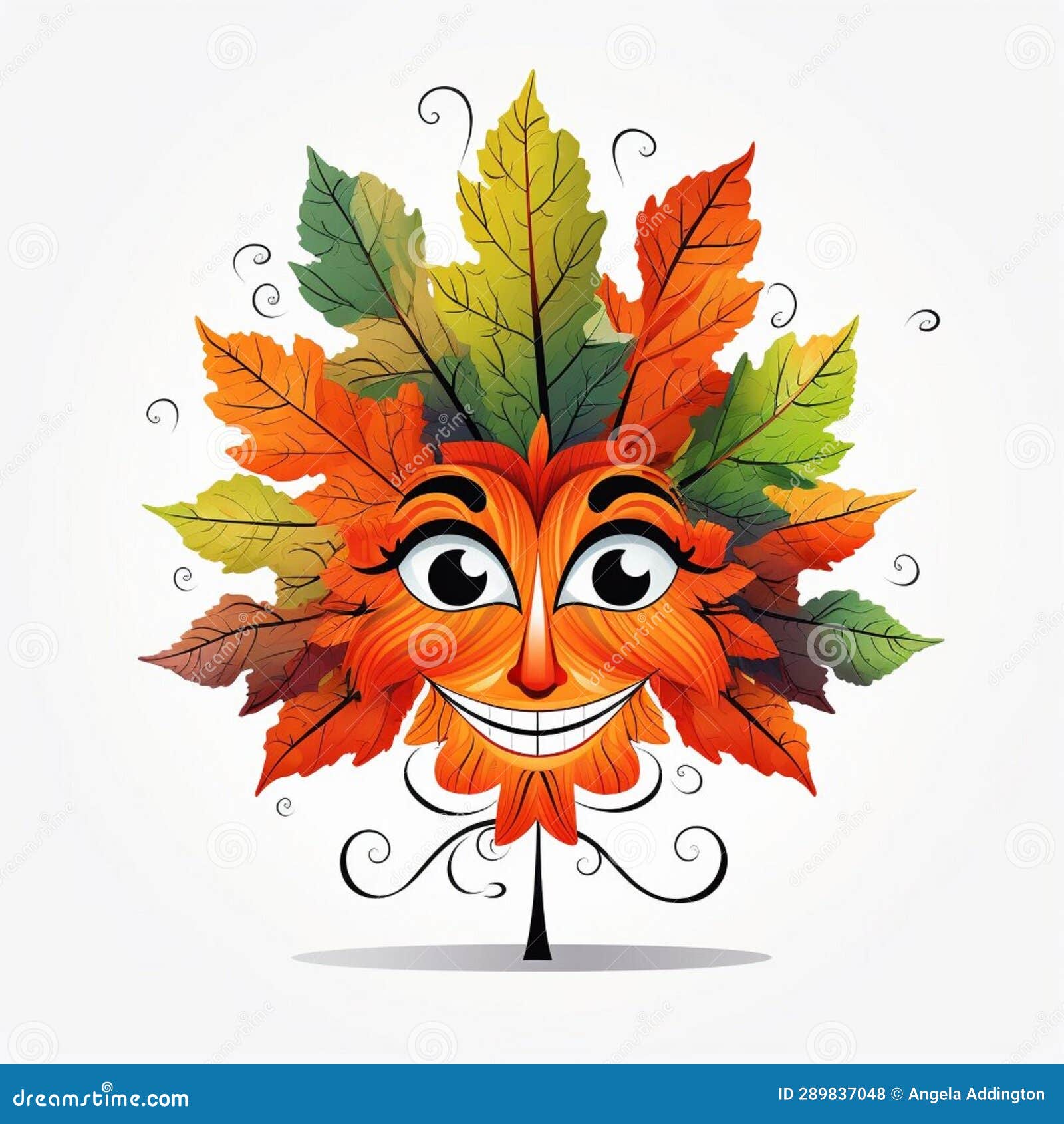 Happy Fall Leaf Cartoon Illustration Stock Illustration - Illustration ...