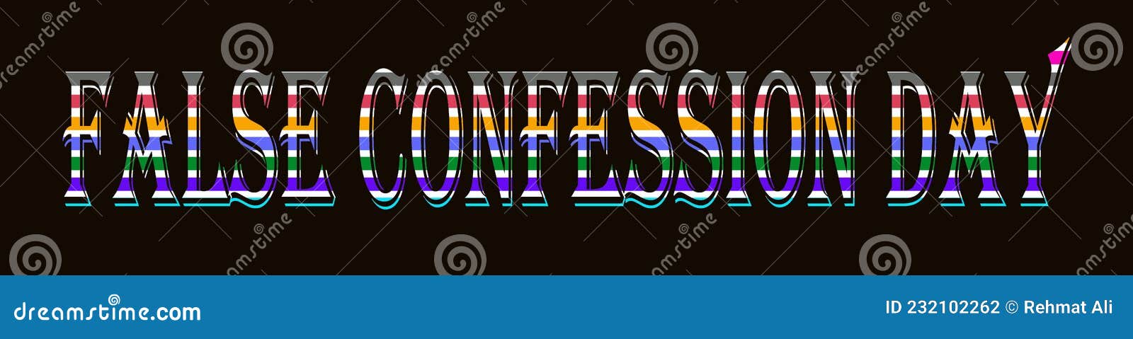 November Holidays, False Confession Day. Text Effect on Black ...