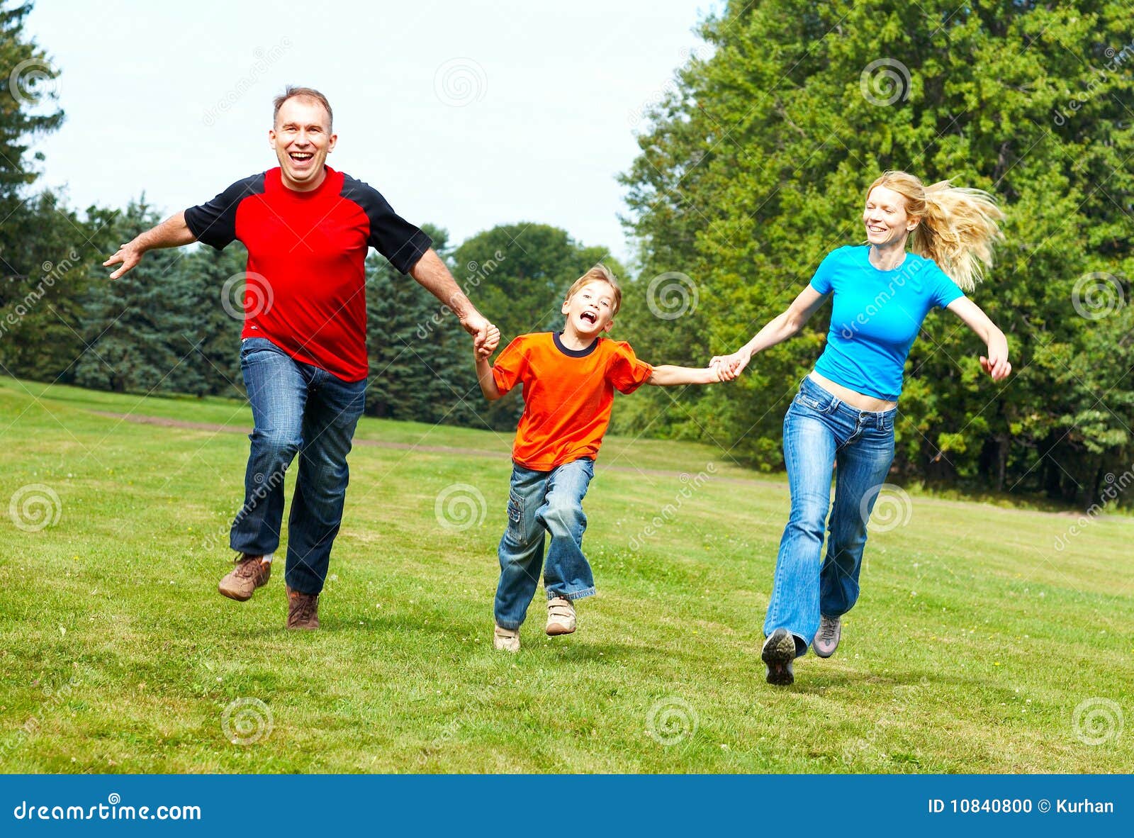 Happy family stock photo. Image of happy, happiness, landscape - 10840800