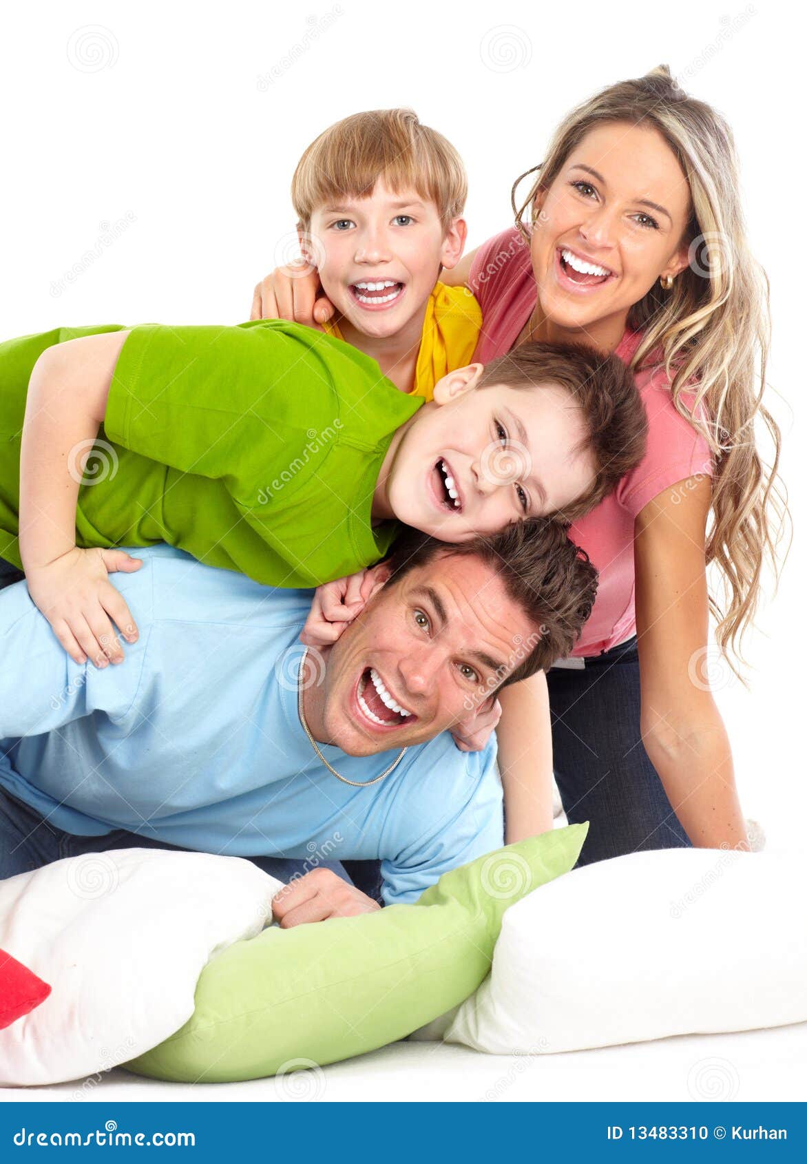 Happy family stock photo. Image of home, white, isolated - 13483310
