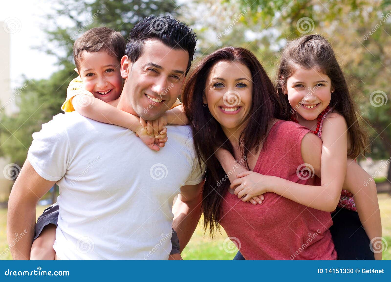 Happy Family stock photo. Image of outside, child, back - 14151330