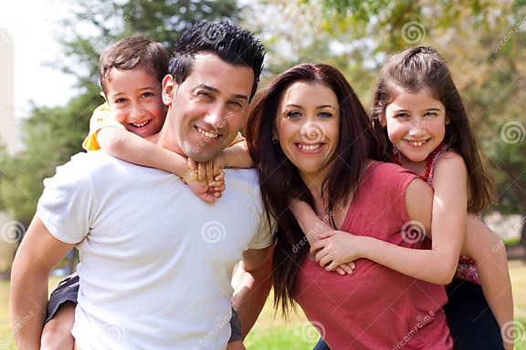 Happy Family stock photo. Image of outside, child, back - 14151330