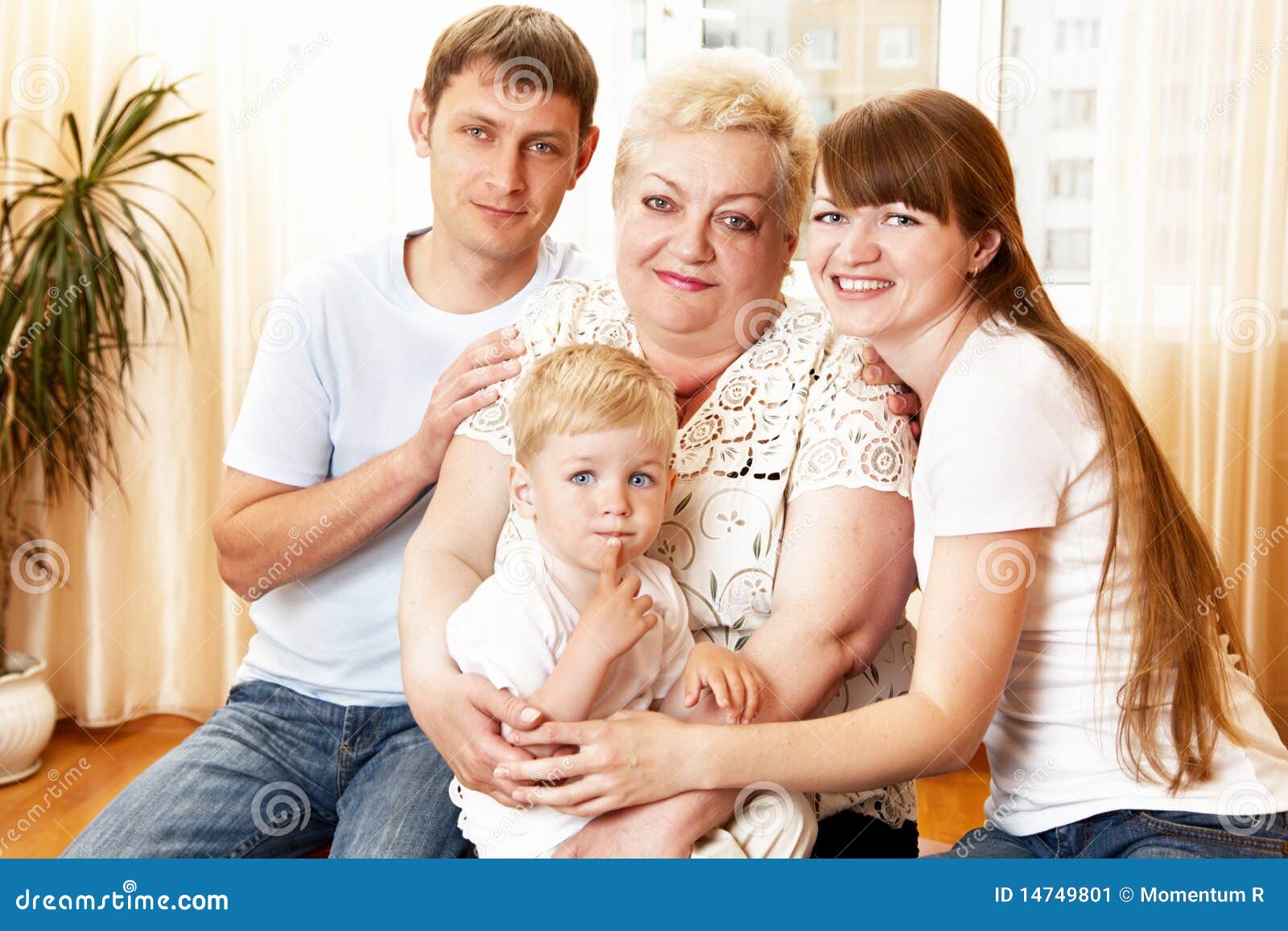 Happy Family, Old Man In Focus Royalty-Free Stock Photo | CartoonDealer ...