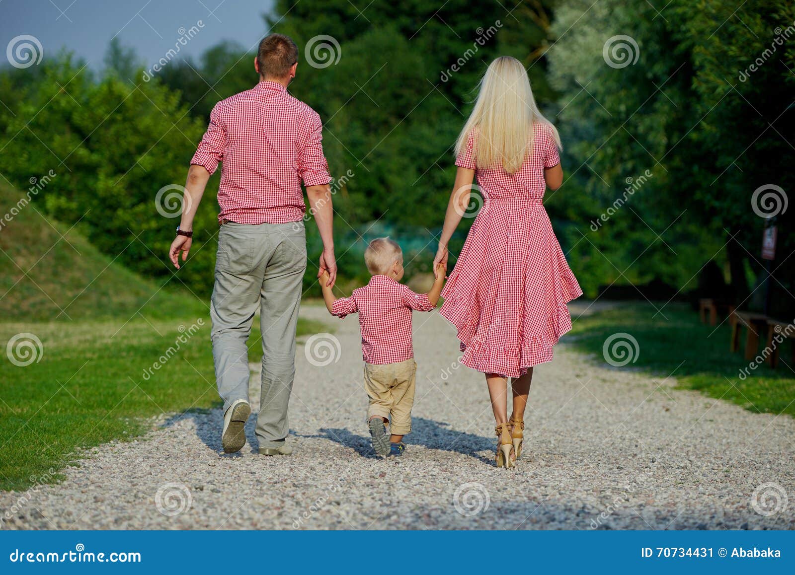 Happy Family from the Back View Stock Image - Image of baby, father ...