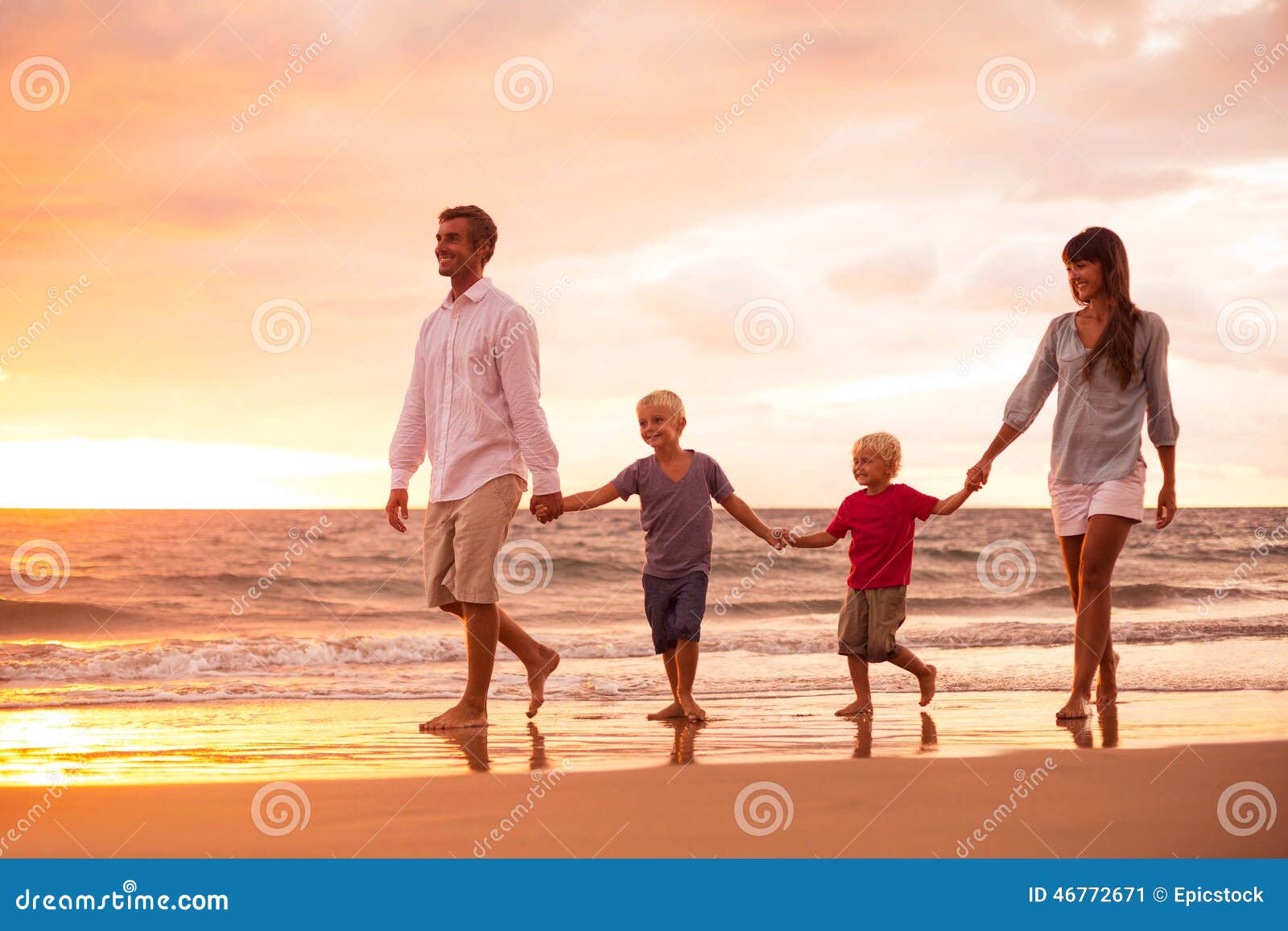 Happy Family on the Beach stock image. Image of smile - 46772671