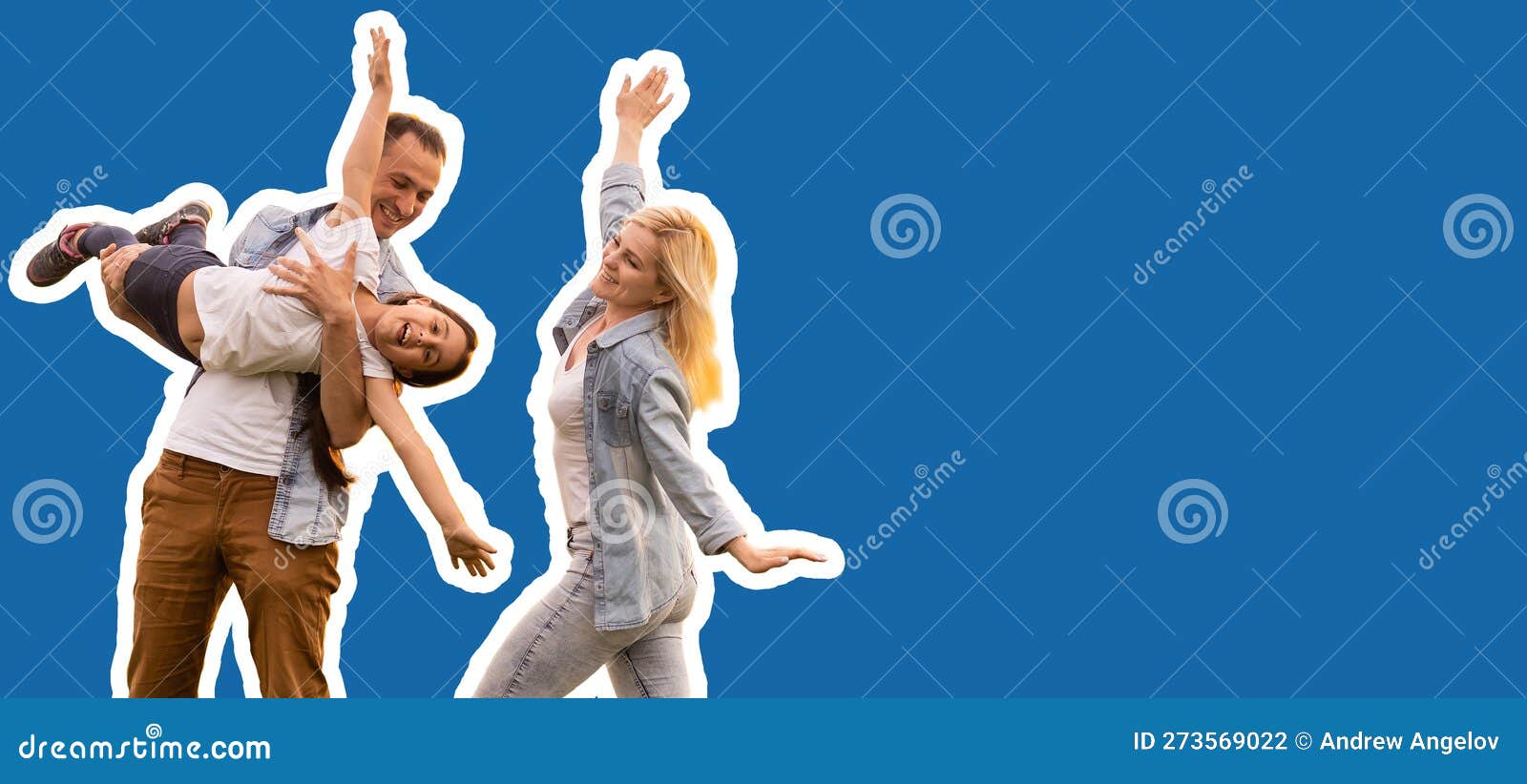 Happy Family on a Blue Background Stock Photo - Image of child ...