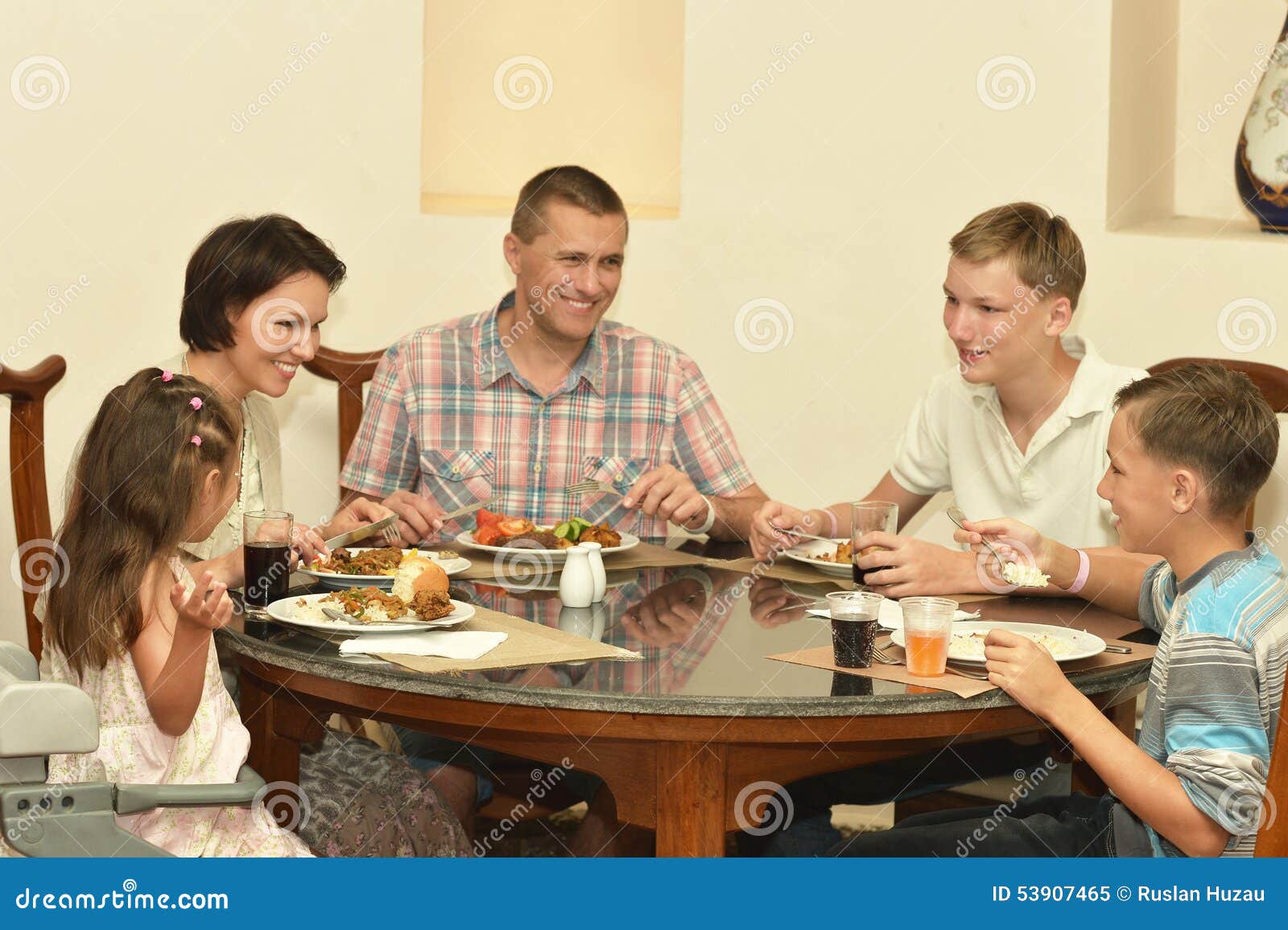 Happy family at breakfast stock image. Image of lifestyle - 53907465