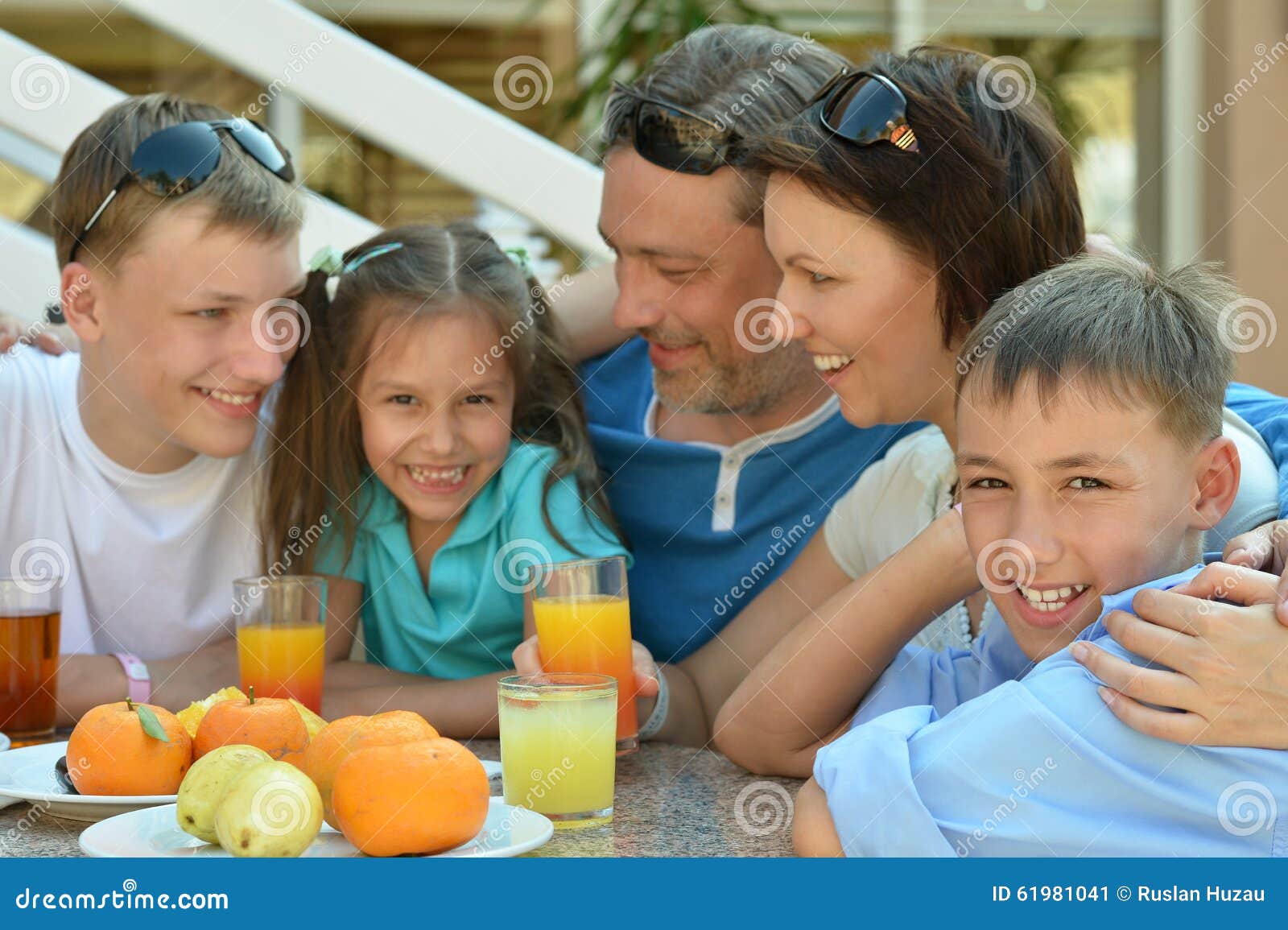 Happy family at breakfast stock image. Image of mother - 61981041