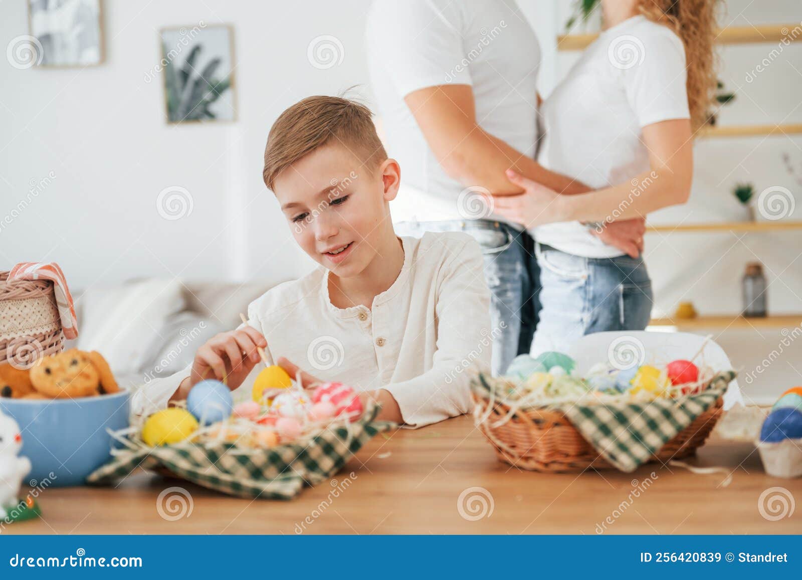 Happy Family Celebrating Easter Holidays Together Stock Image - Image ...