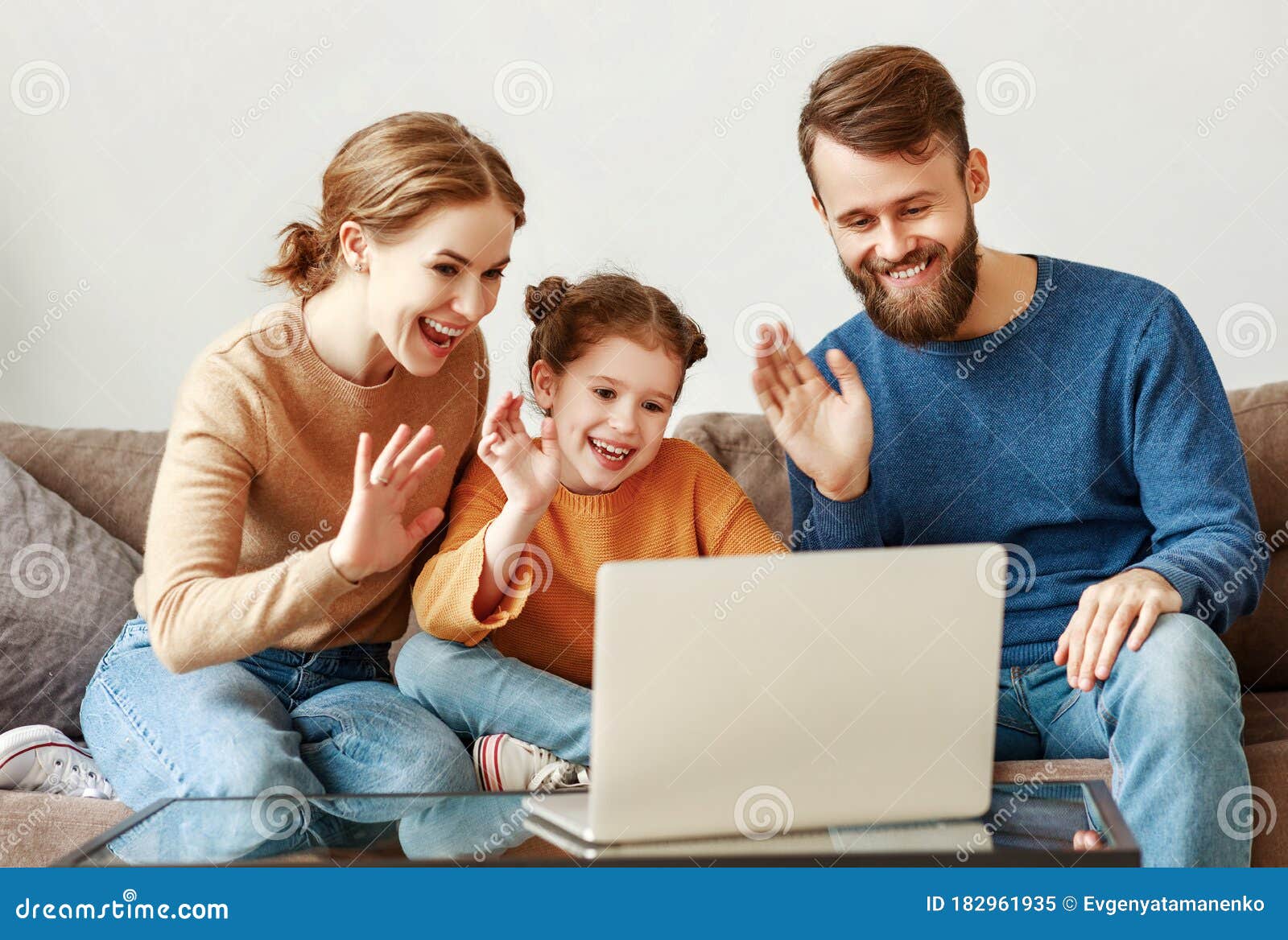 Happy Family Chatting Online Via Laptop Together Stock Image - Image of ... Happy Family Chatting Online Via Laptop Together Stock Image - Image of ...