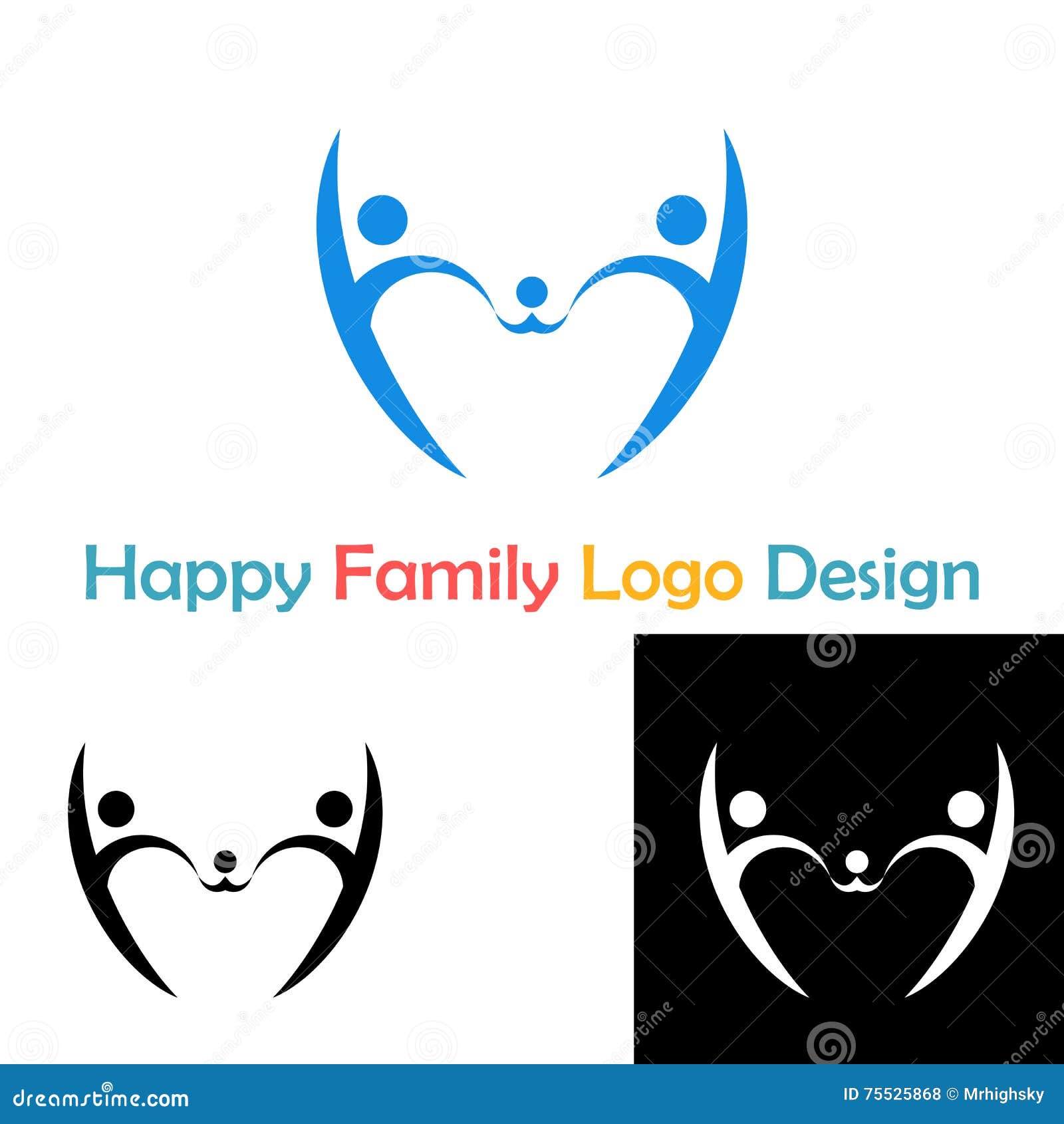 Happy family concept logo stock vector. Illustration of design - 75525868