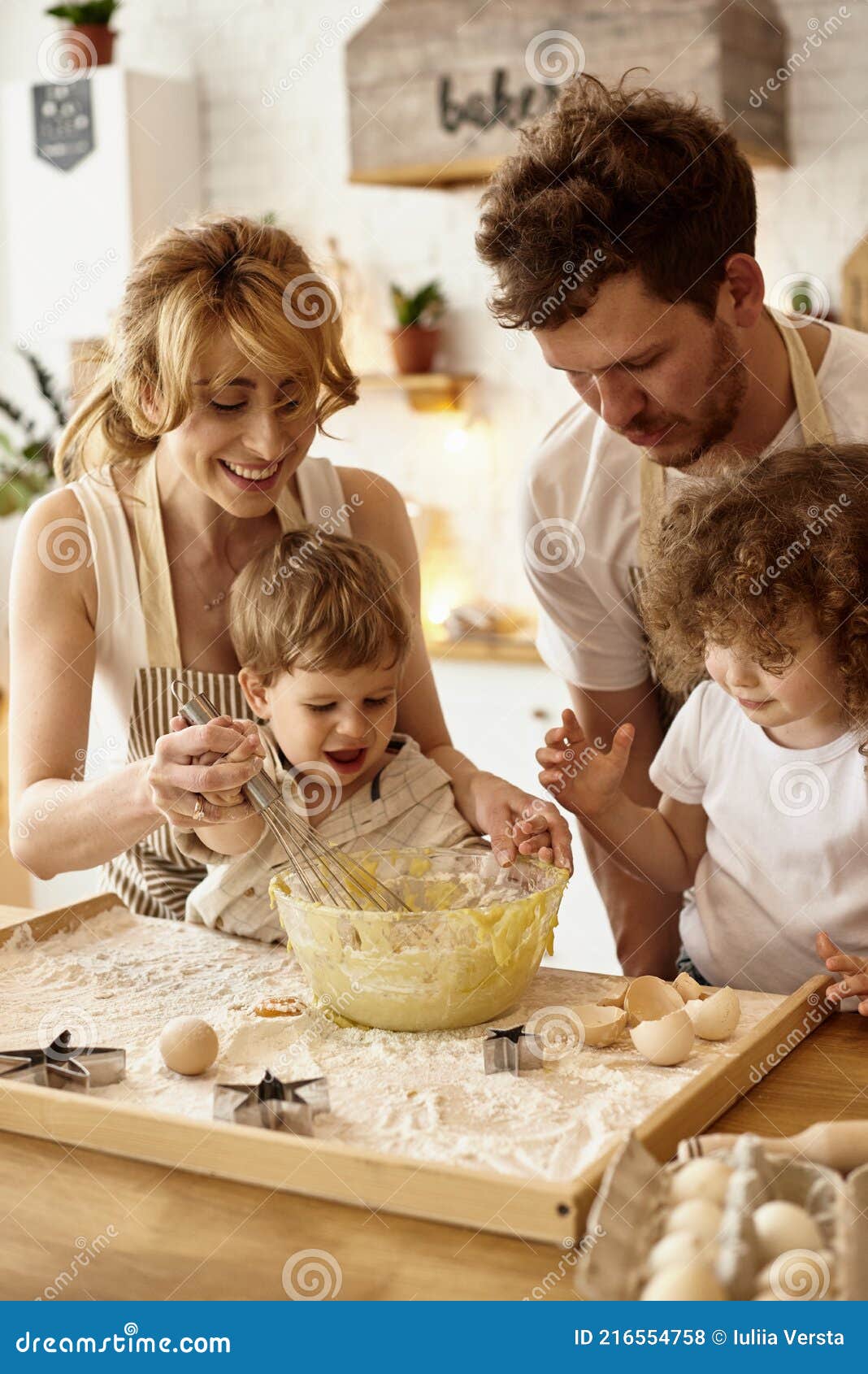 Happy Family Cooking in the Kitchen Stock Photo - Image of lunch, male ...