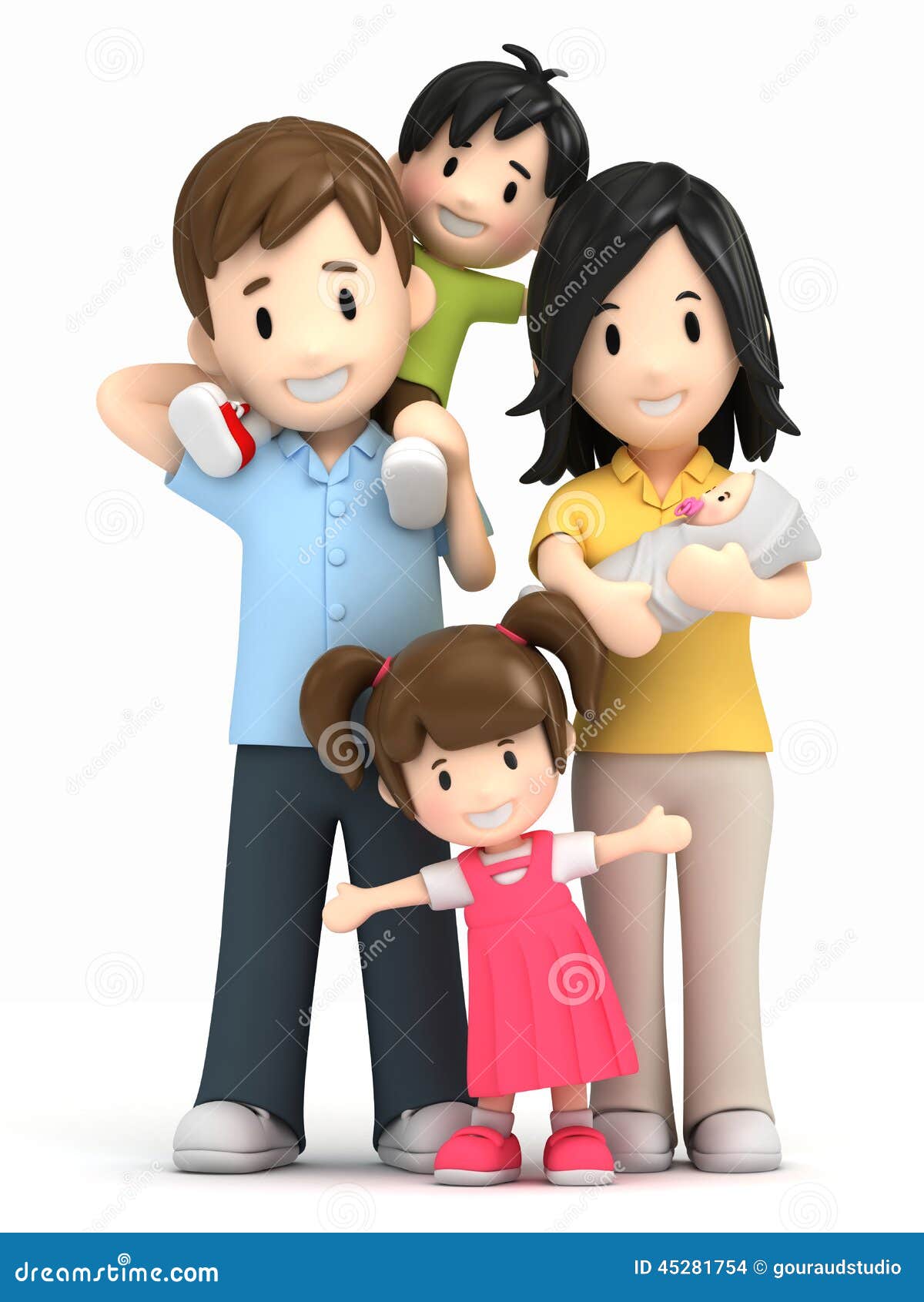 Happy family stock illustration. Illustration of child - 45281754