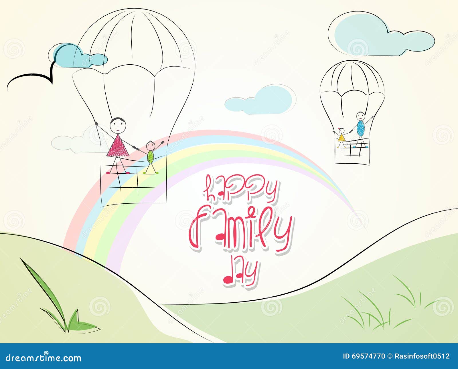 Happy Family Day stock illustration. Illustration of creative - 69574770